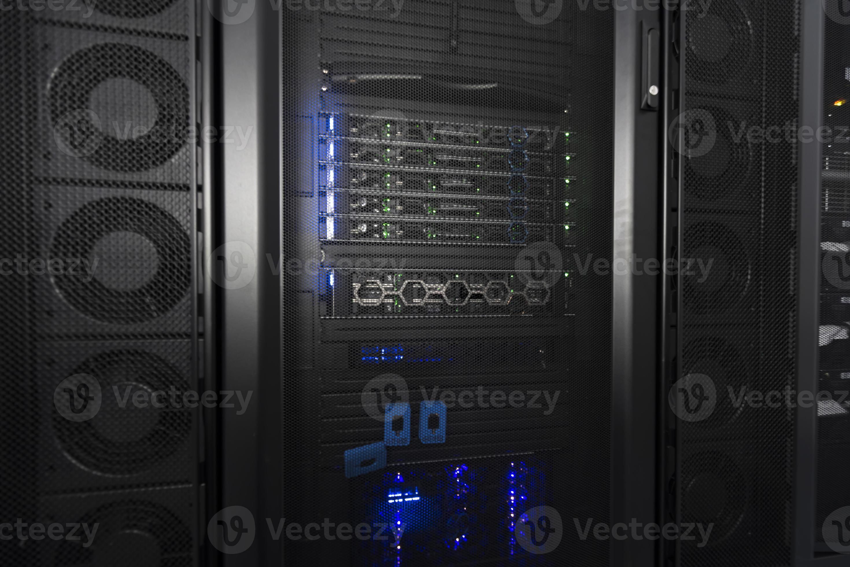 Data Center With Multiple Rows of Fully Operational Server Racks ...