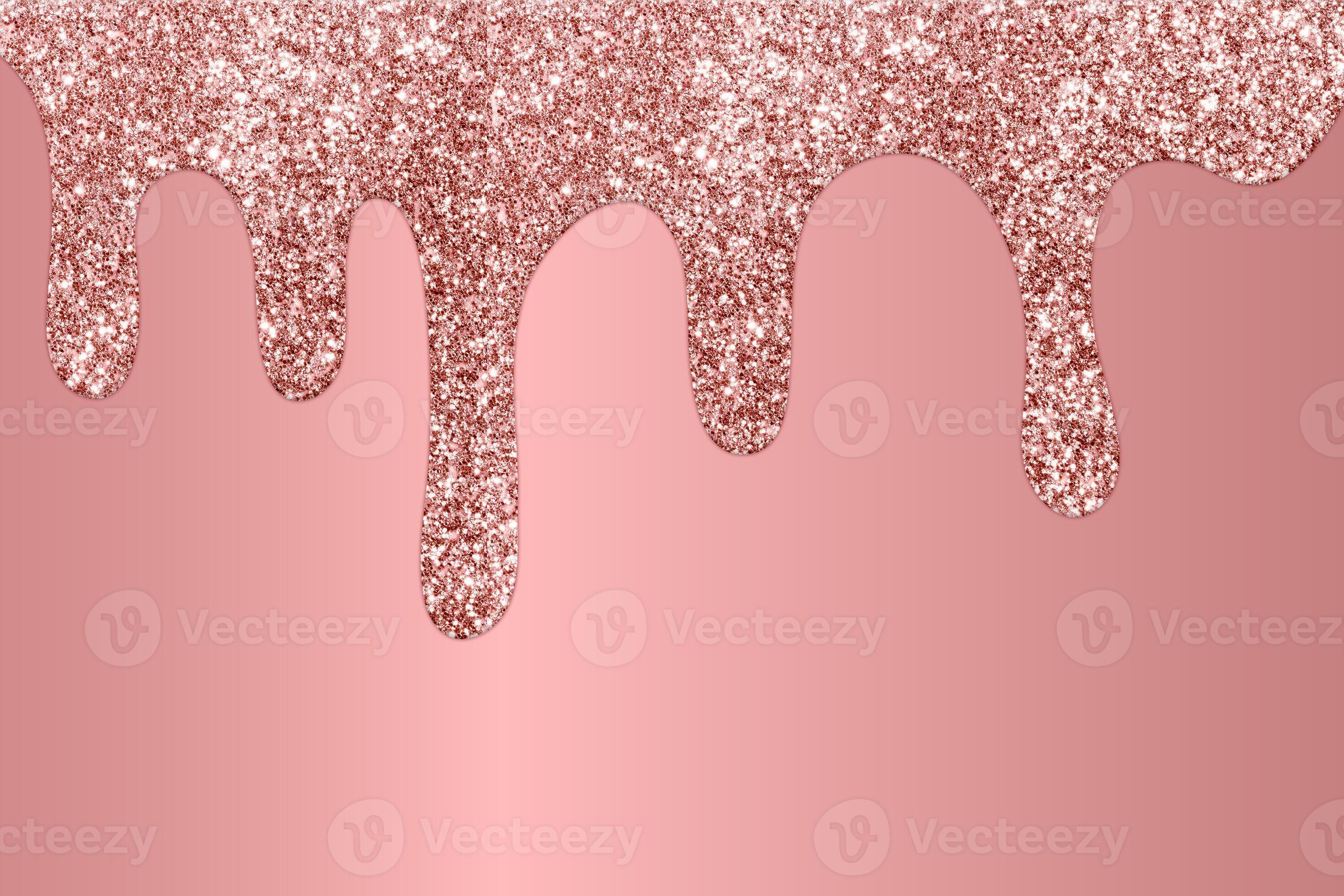 Rose Gold Dripping Glitter Background Dripping Glitter Background