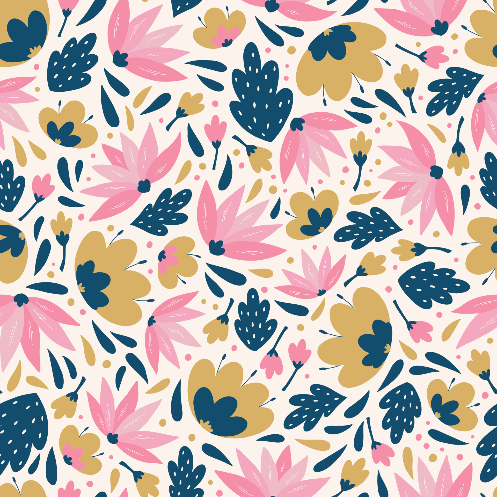 Abstract floral seamless pattern for prints, nursery textile, wallpaper ...