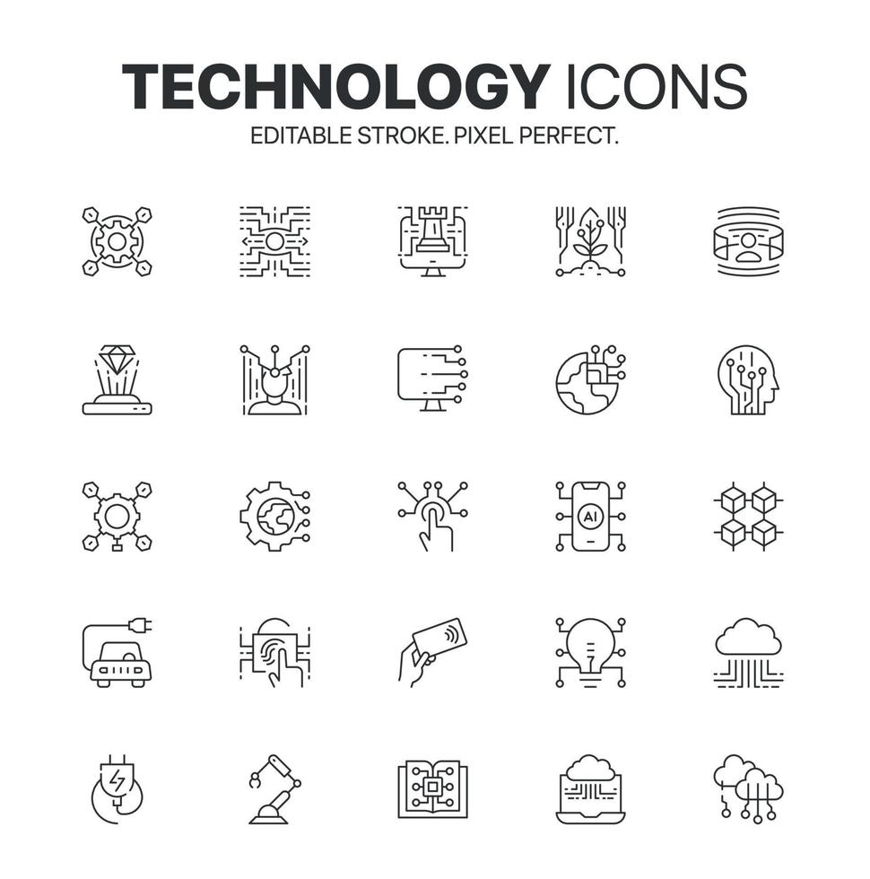 Technology Icons Information Technology Symbols Set Of Device And