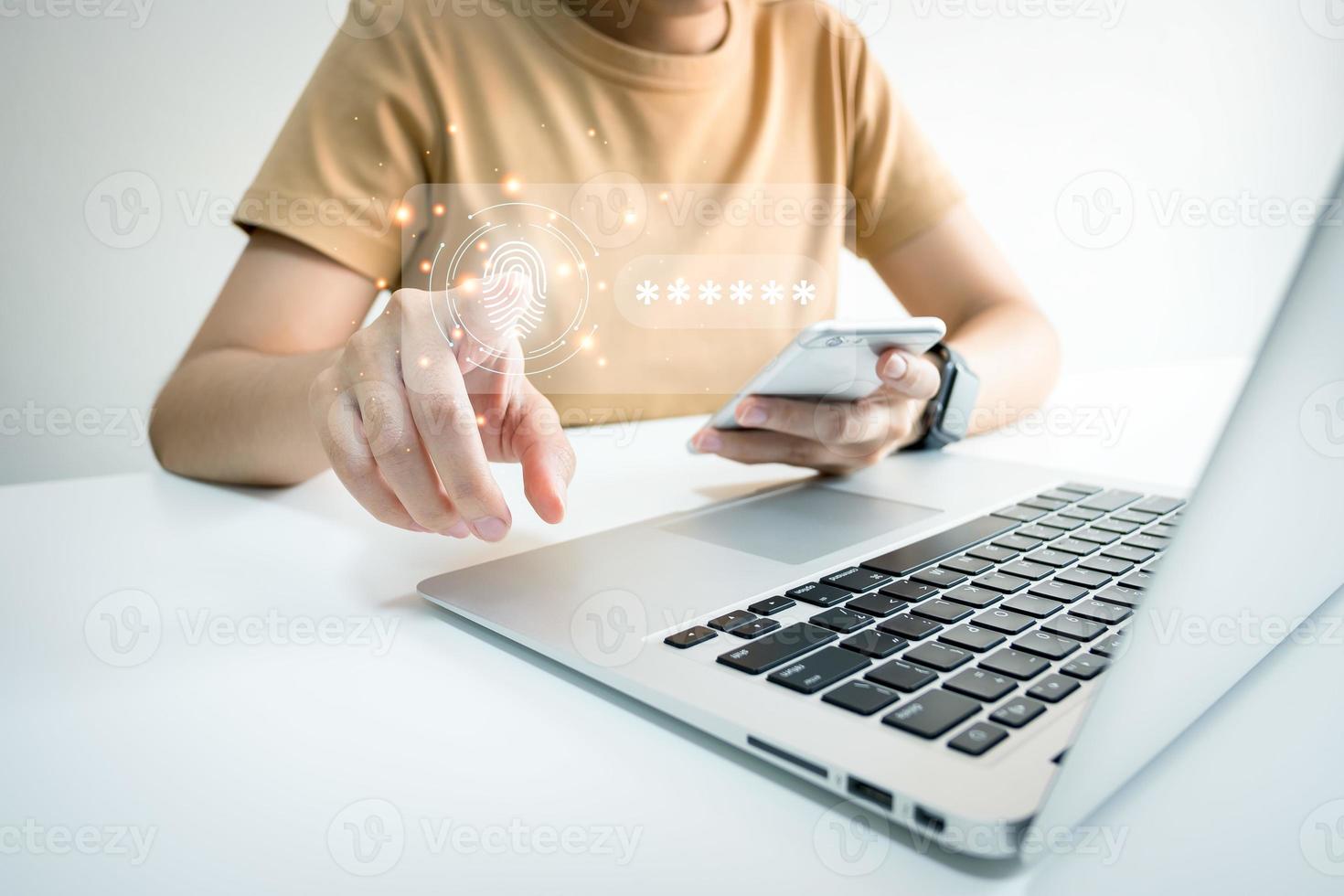 Verification Of Information With Finger Print By Smart Phone Internet Security Online