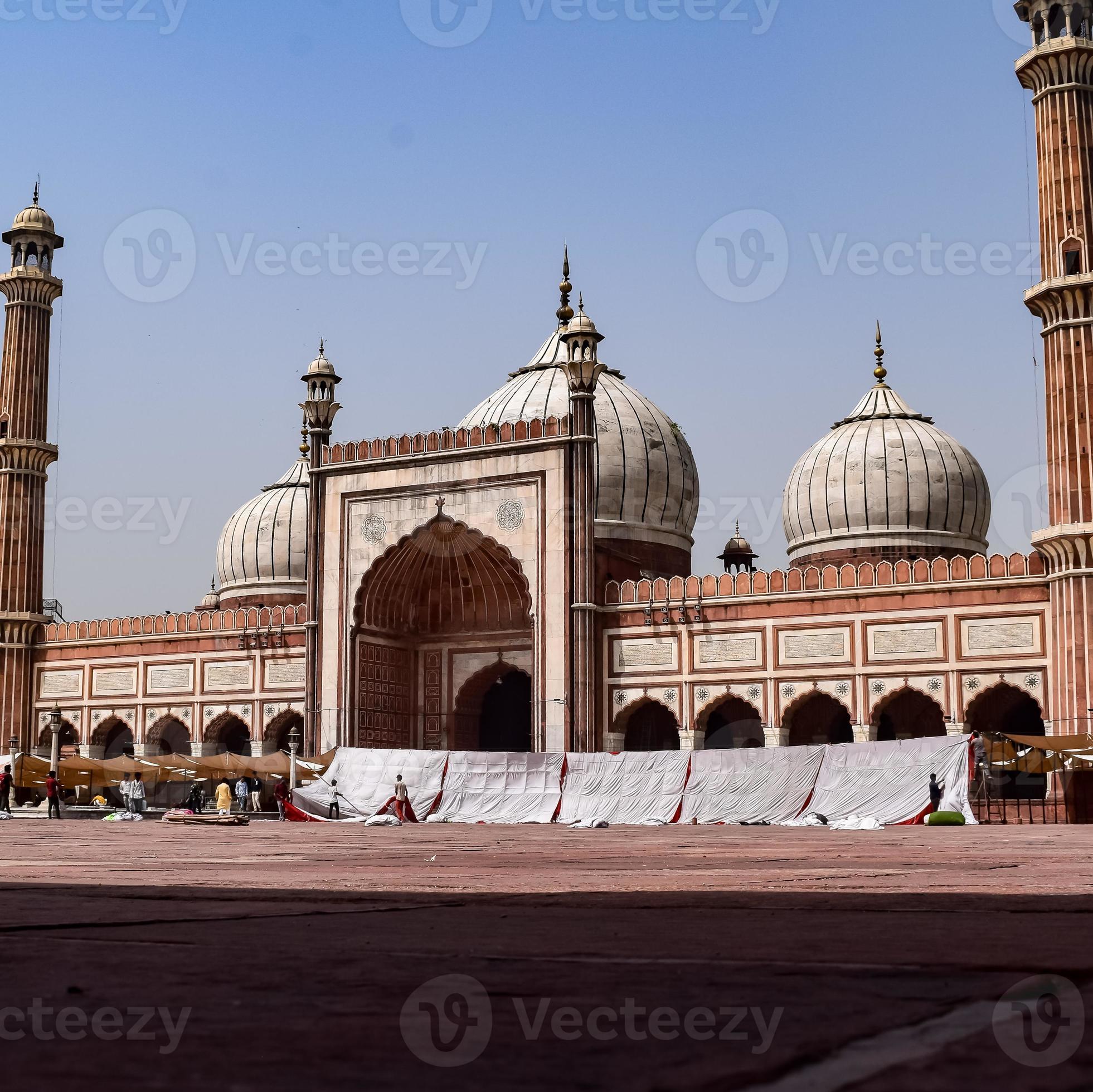 Architectural Detail Of Jama Masjid Mosque Old Delhi India The