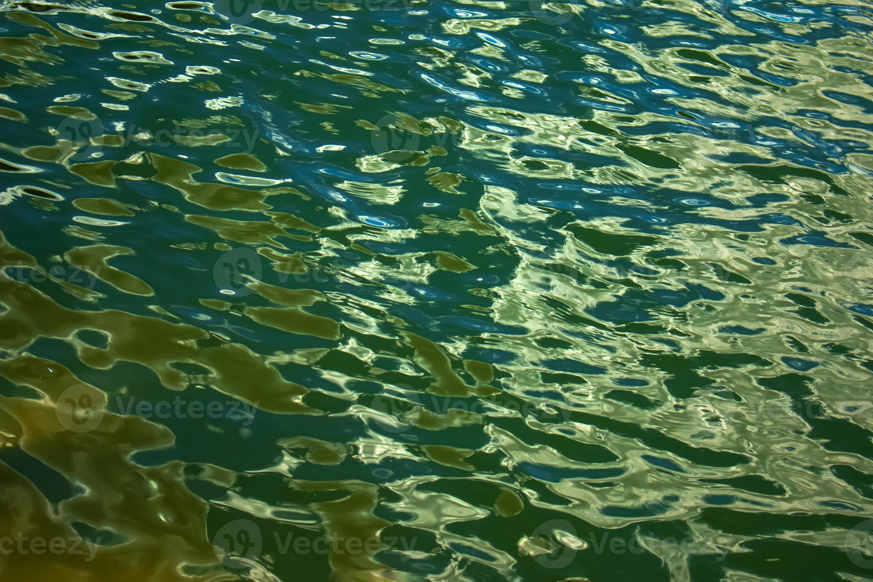 Water ripple texture background. Wavy water surface during sunset, golden light reflecting in ...