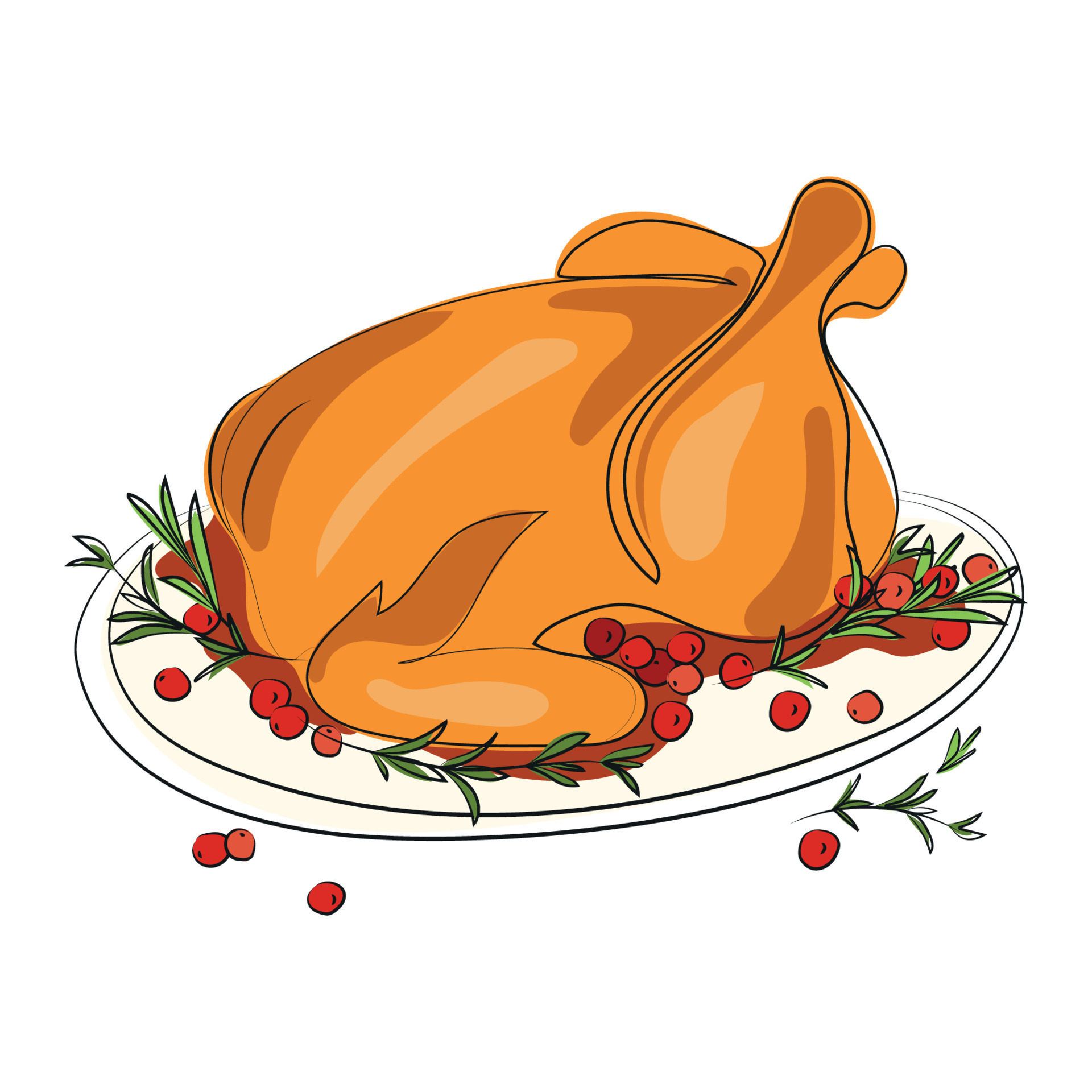 Turkey Dinner Clipart Transparent