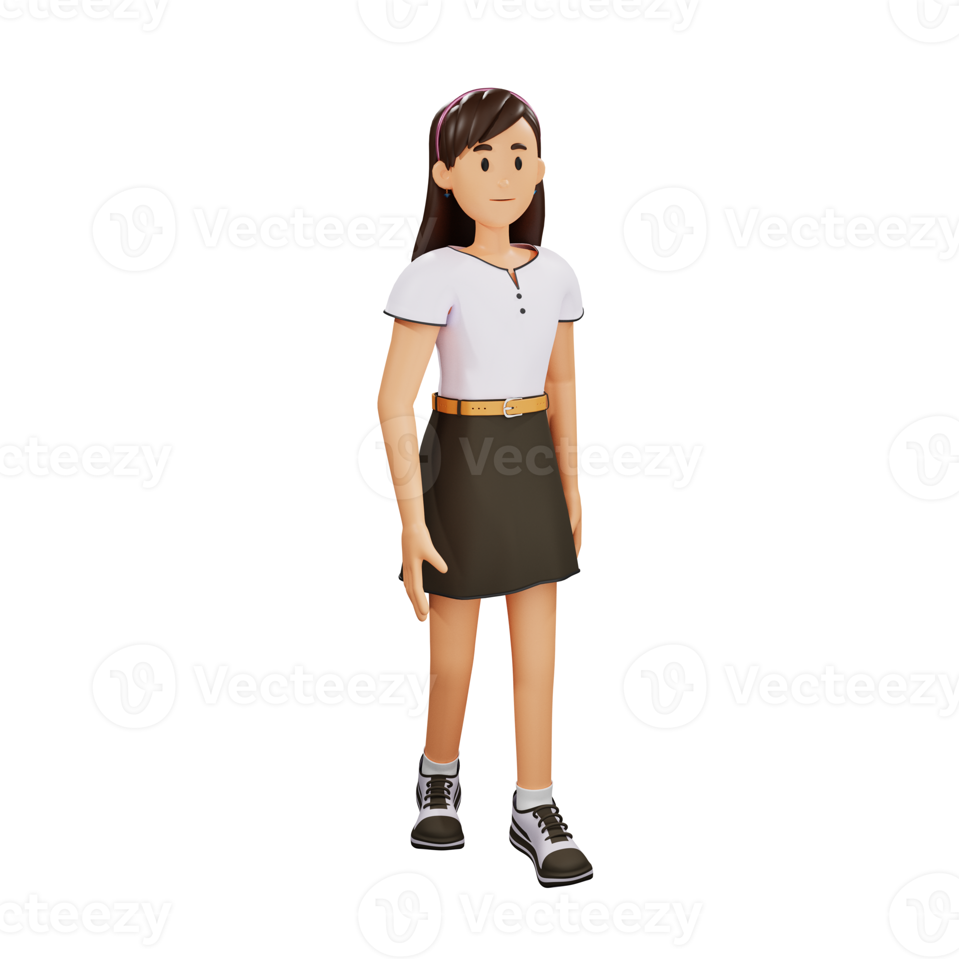 Young Girl Walking 3d Character Illustration 11345119 Png