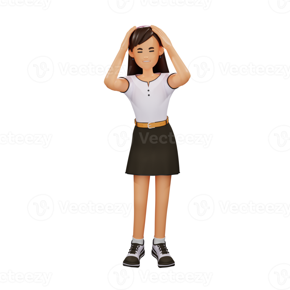 Young Girl People Dizzy 3d Character Illustration 11345374 Png