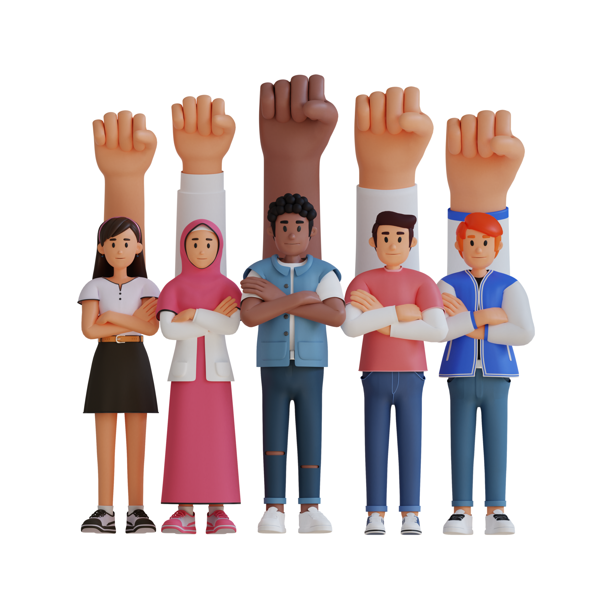 Teenager Standing With Arms Crossed 3d Character Illustration 11345383 Png