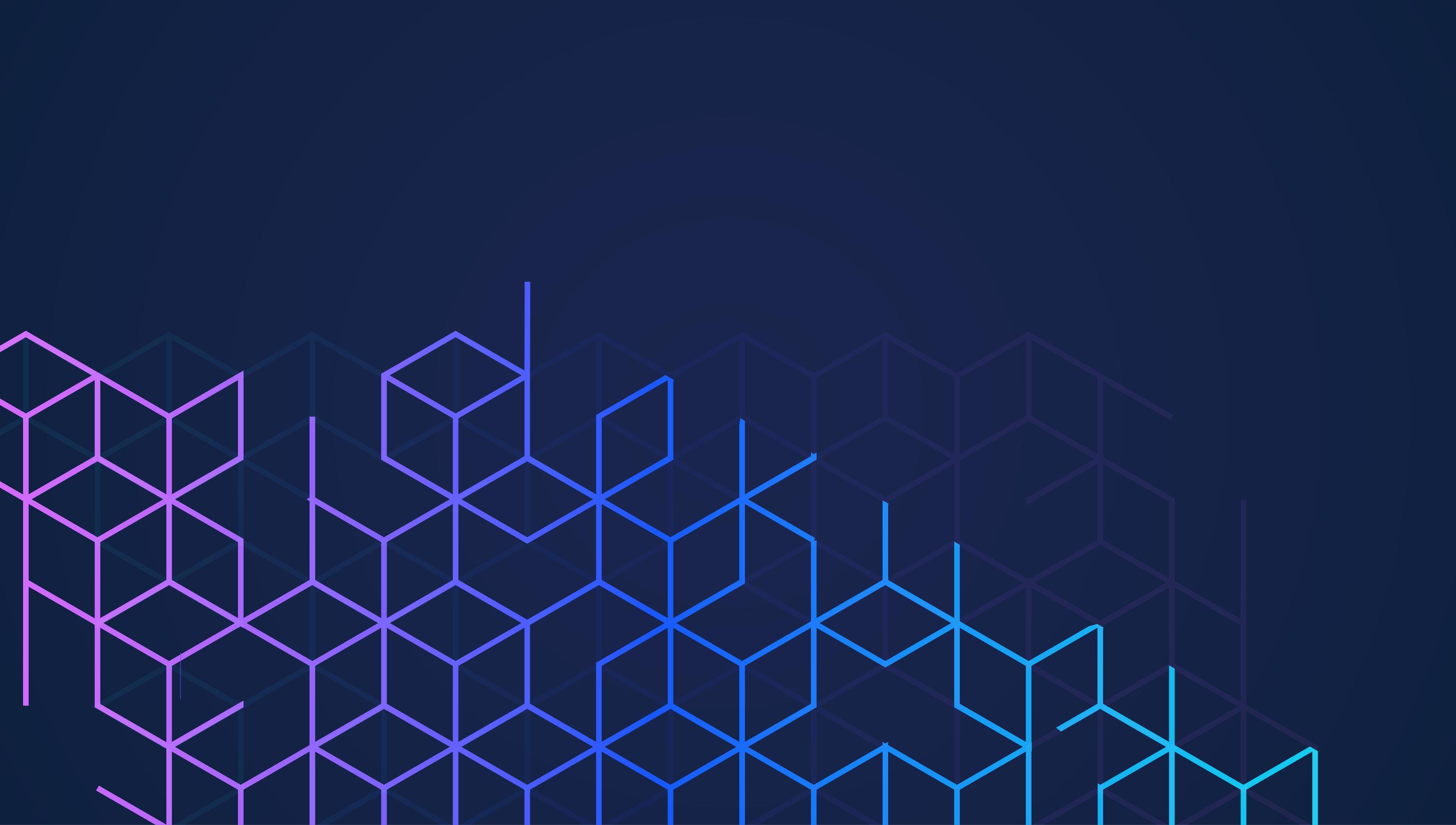 Abstract geometric background with isometric digital blocks. Blockchain ...