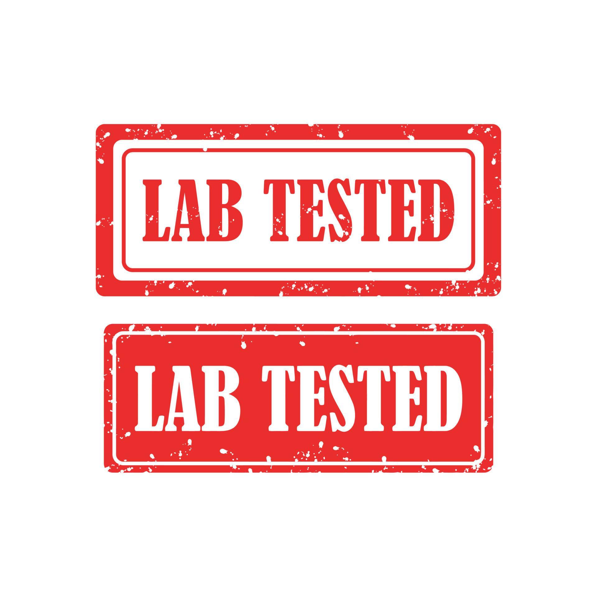 Lab Tested Rubber Stamp Set On White Background Vector Illustration