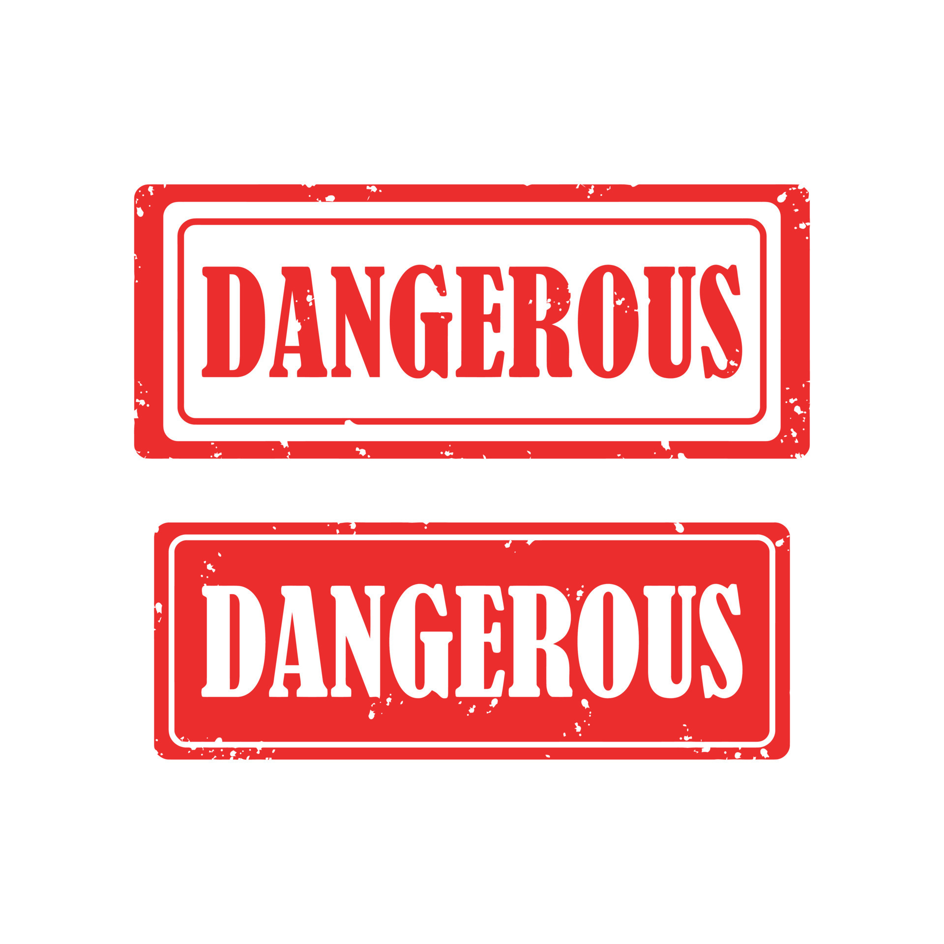 Dangerous Red Rubber Stamp Set On White Background 11351159 Vector Art At Vecteezy
