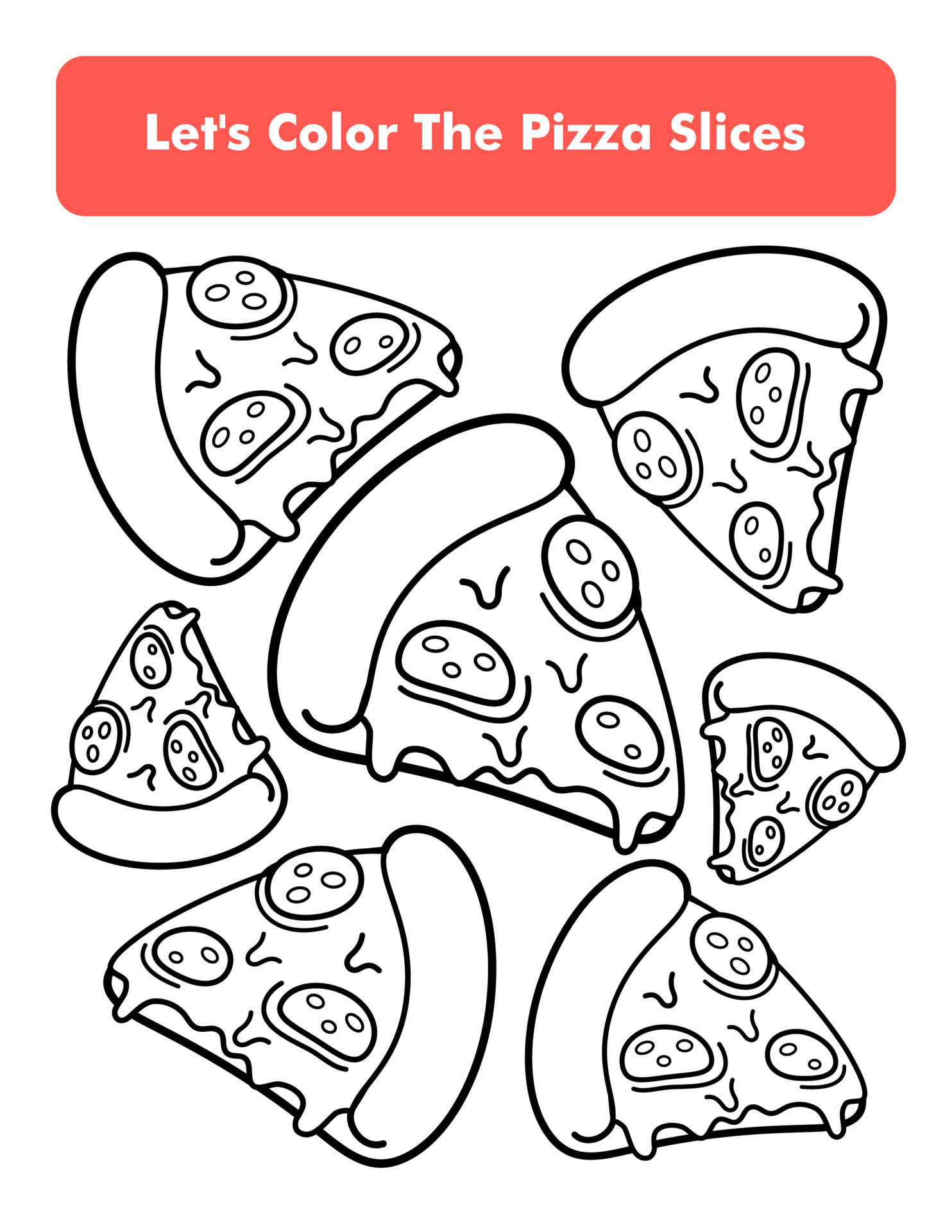 Pizza Slice Coloring Pages