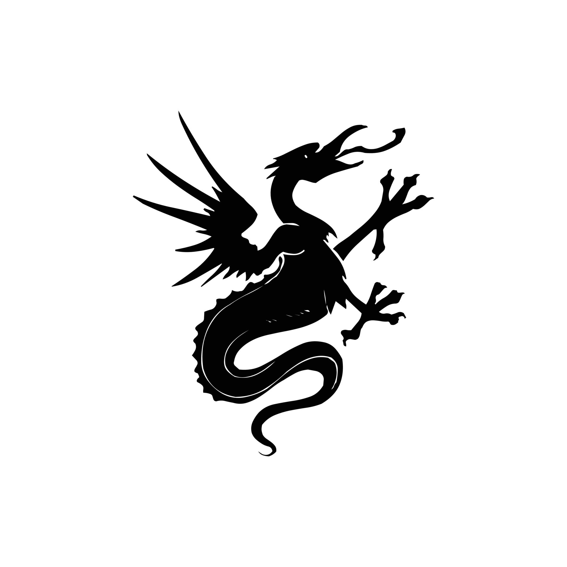 Dragon art for tattoo or icon on white background 11351338 Vector Art ...