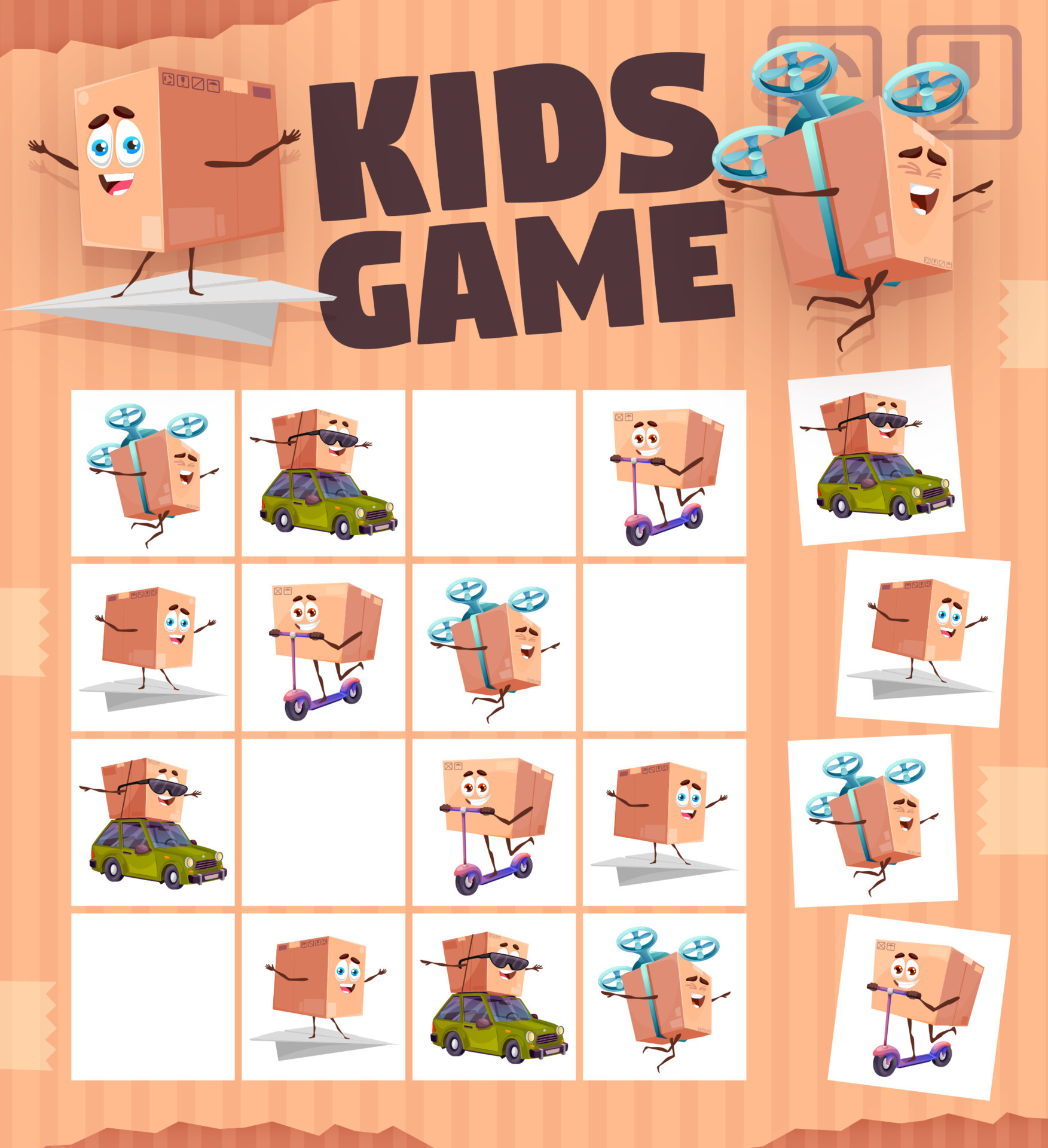 Sudoku game worksheet with package box characters 11353543 Vector Art ... Sudoku game worksheet with package box characters 11353543 Vector Art ...