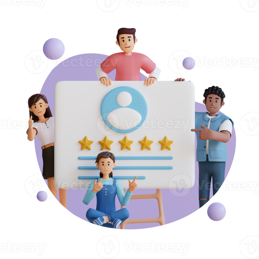 Teenager Doing Five Star Rating 3d Character Illustration 11354374 Png