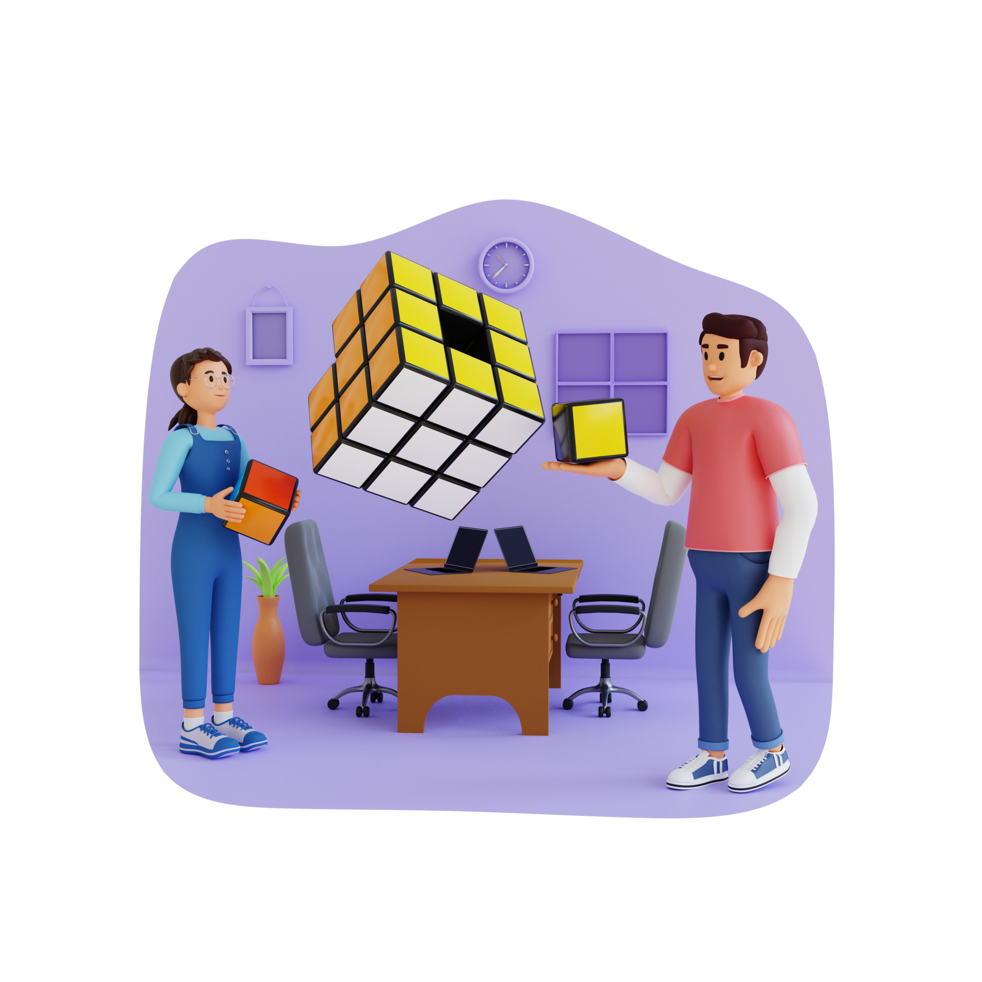 los jóvenes trabajan juntos para resolver problemas ilustración de ... los jóvenes trabajan juntos para resolver problemas ilustración de ...