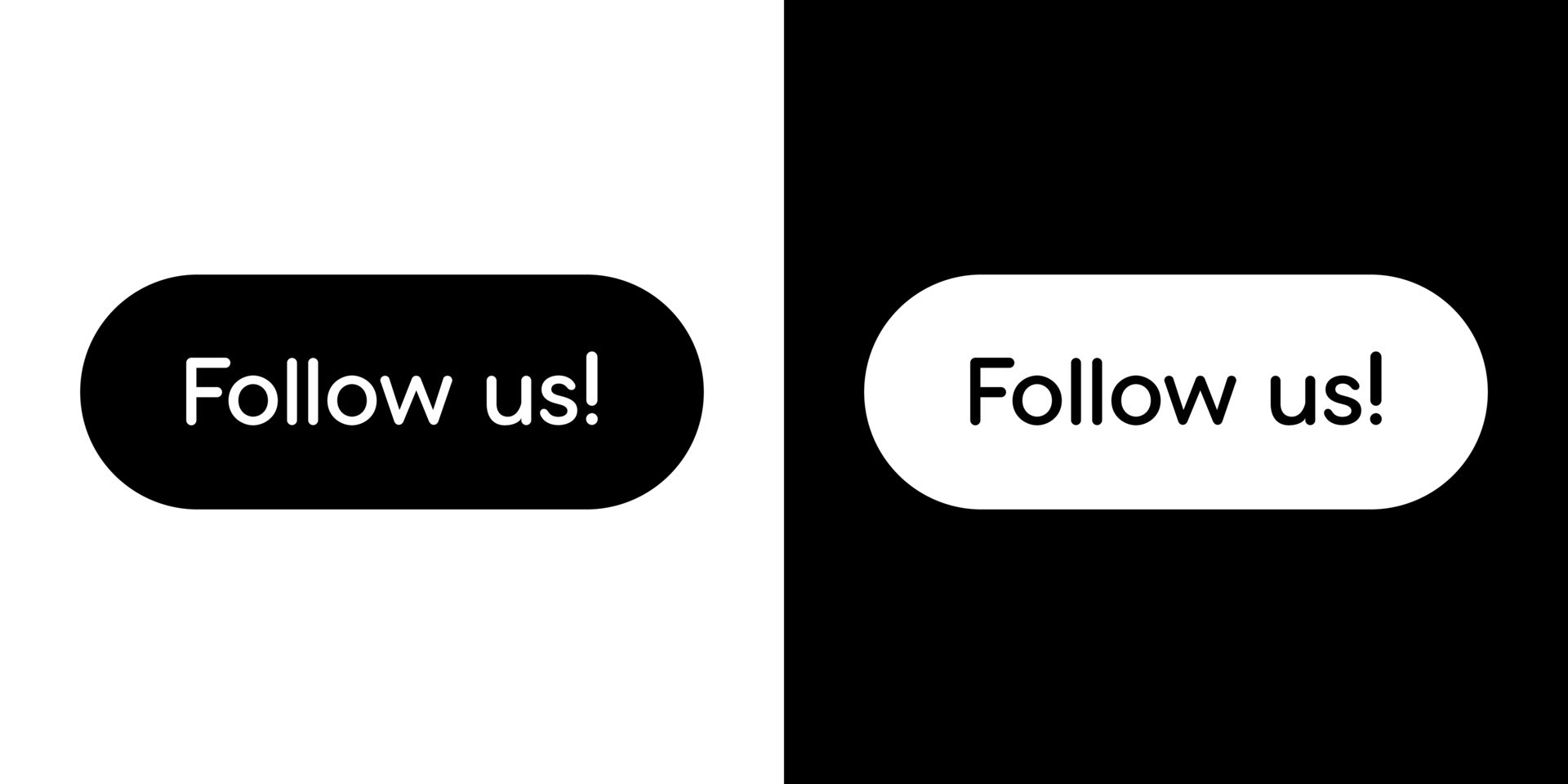 Follow Us Button Icon Vector In Clipart Style Social Media Elements 11356462 Vector Art At Vecteezy