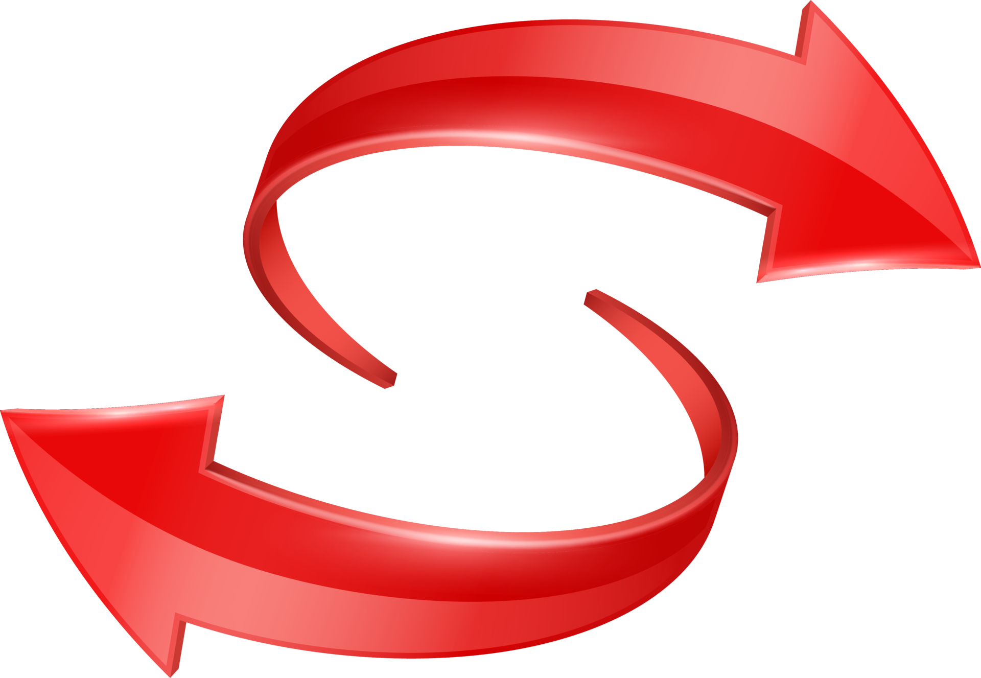 Red 3d Glossy Curve Arrows 11356563 Png