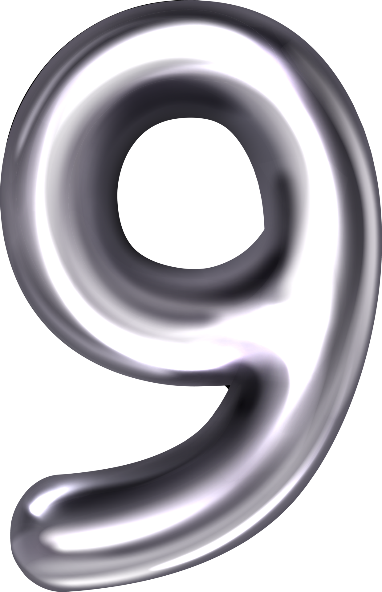 Silver metal number nine 11356680 PNG