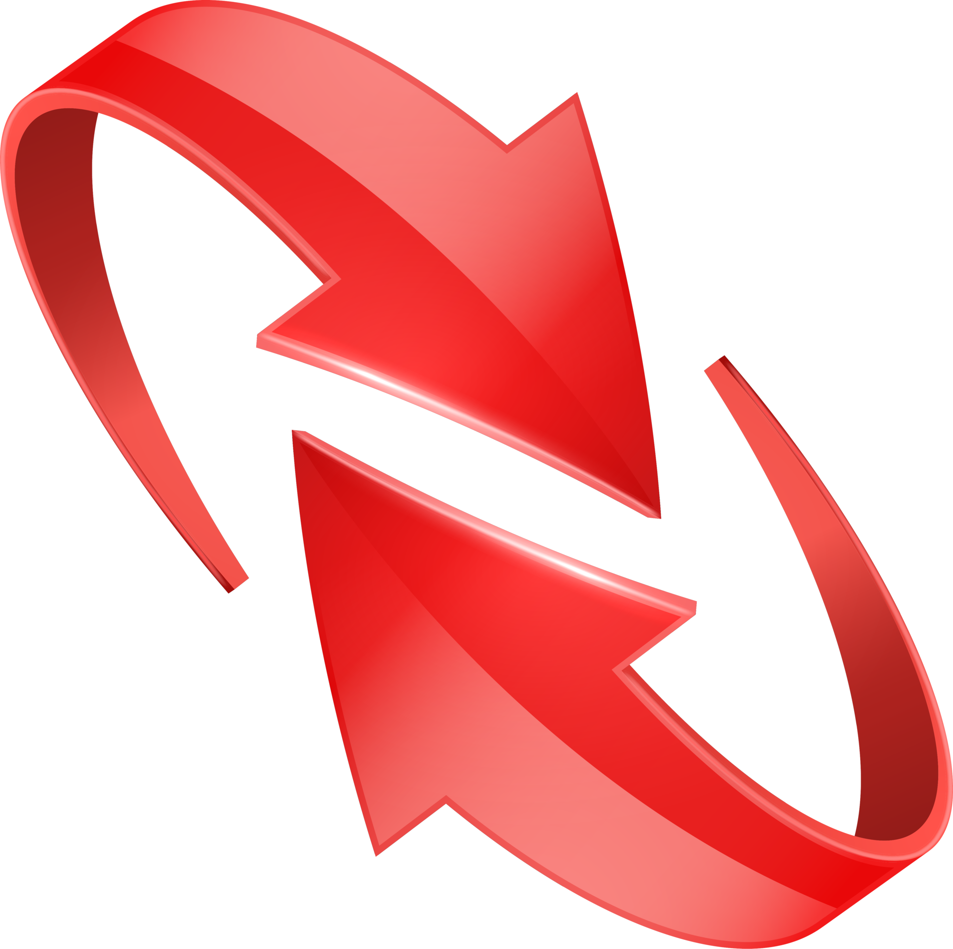 Red 3d Glossy Curve Arrows 11356691 Png