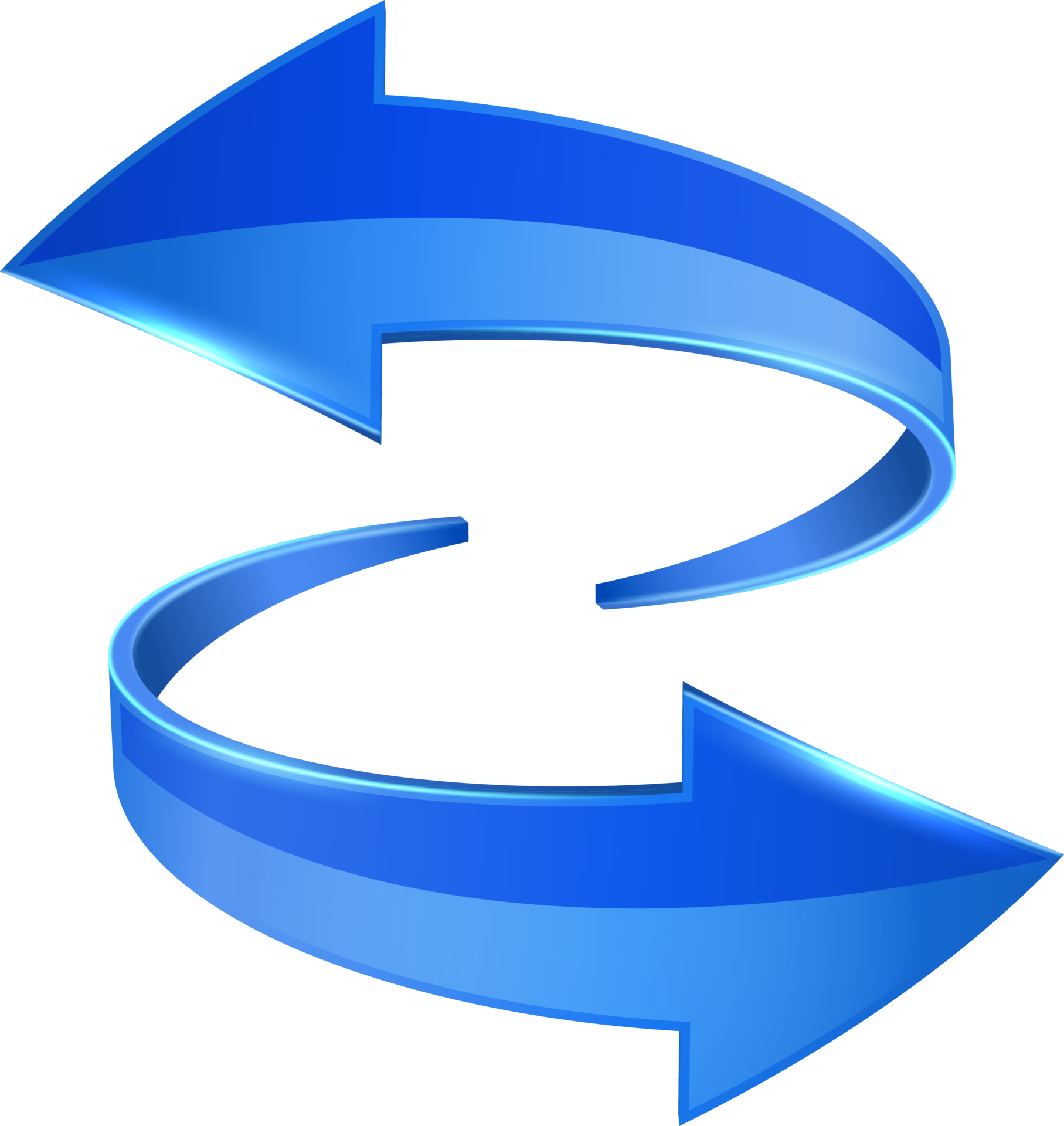 Blue 3d Glossy Curve Arrows 11356769 Png