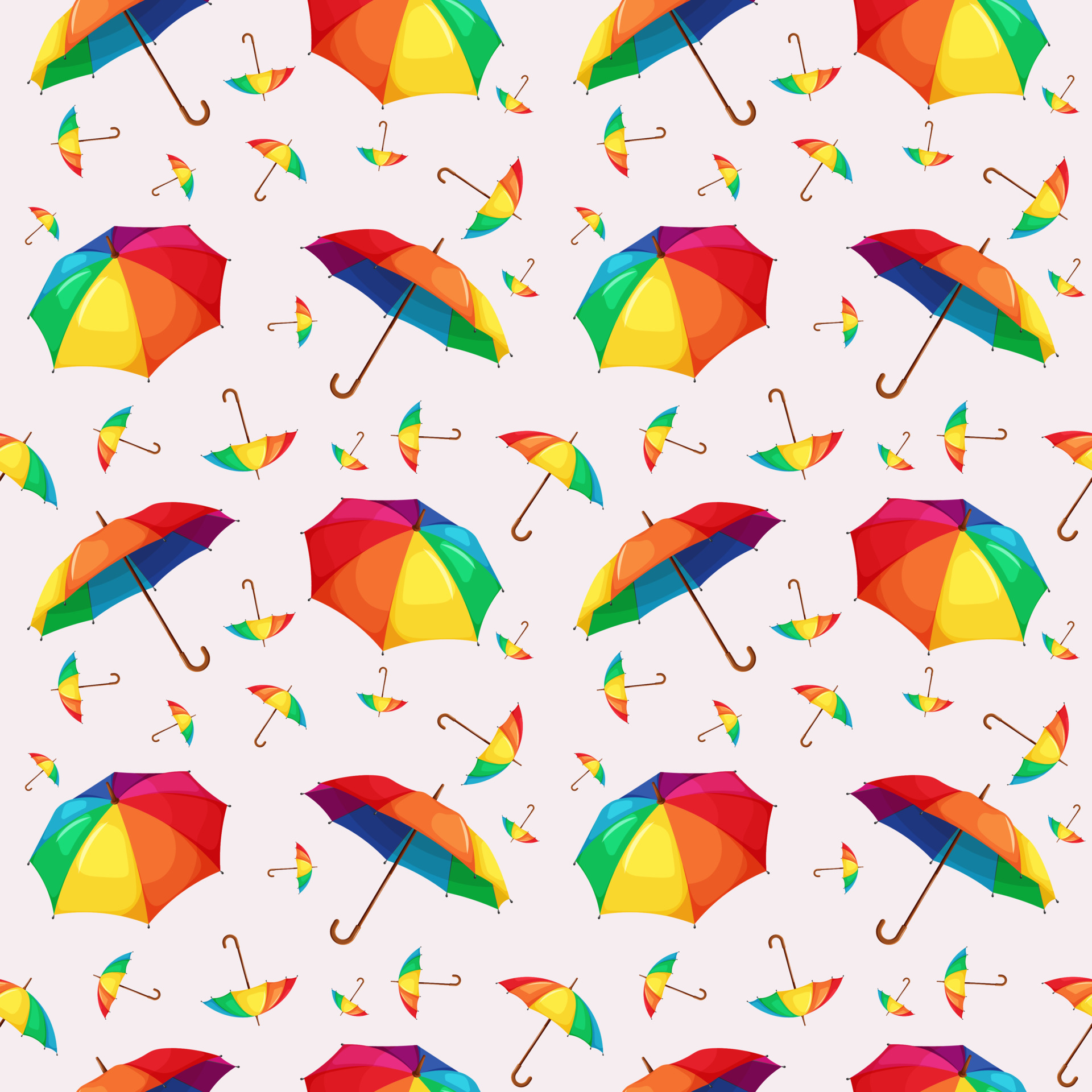 Seamless pattern with rainbow umbrellas on a light background 11358087 ...