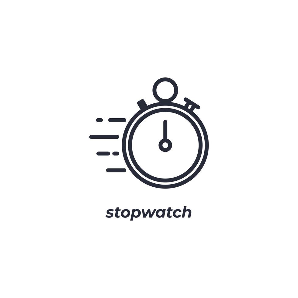 Stopwatch Line Icon Linear Style Sign For Mobile Concept And Web Design Outline Vector Icon
