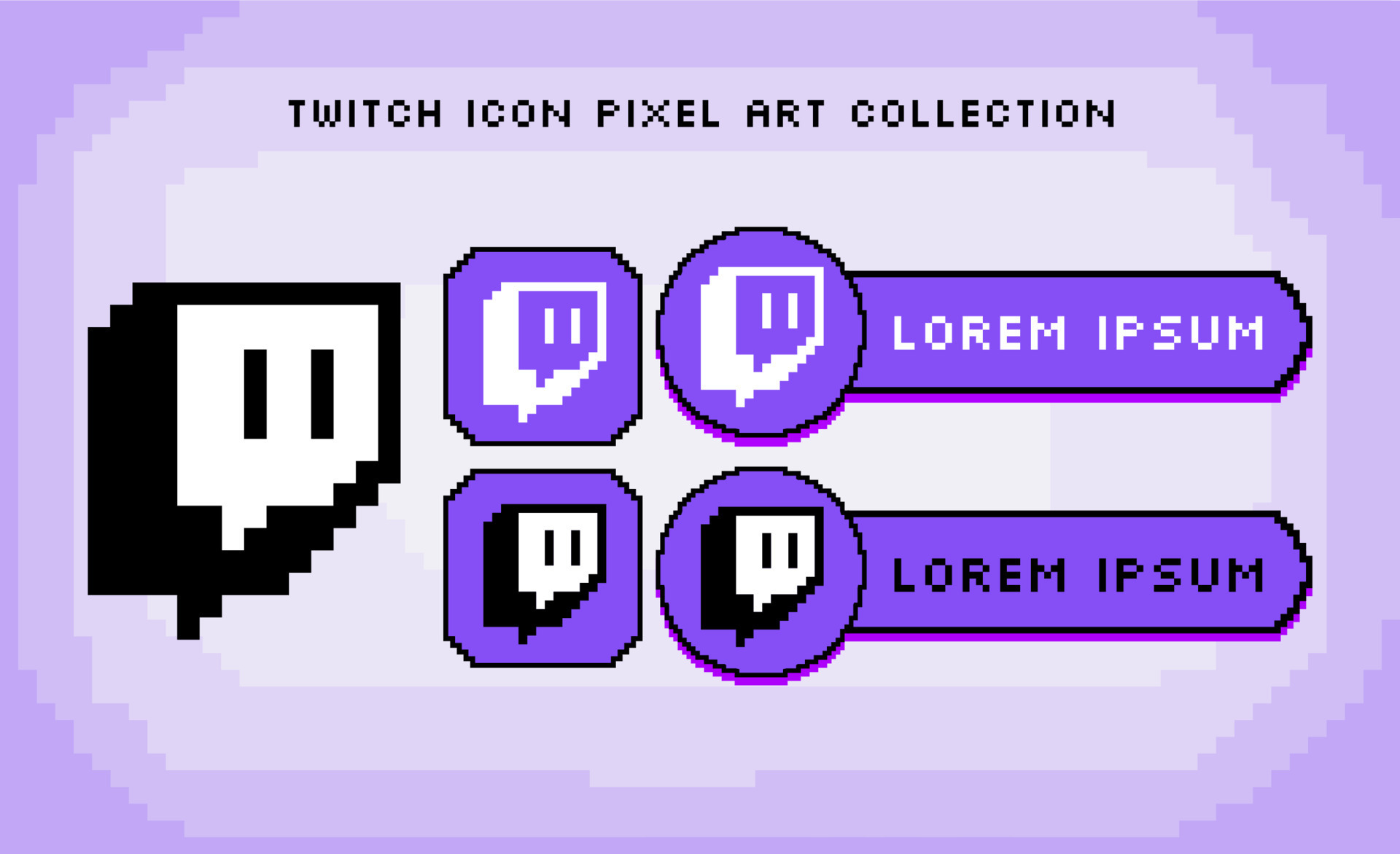 Twitch icon 8 bits pixel art 11363046 Vector Art at Vecteezy Twitch icon 8 bits pixel art 11363046 Vector Art at Vecteezy