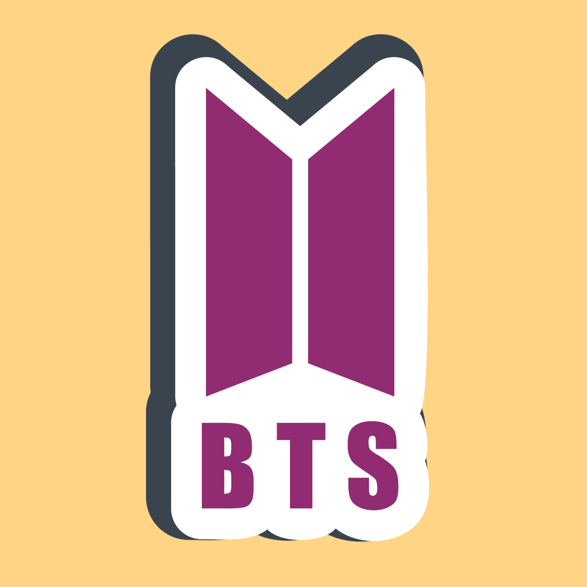 Icon Bts Character. A cute face cartoon. Suitable for smartphone wallpaper, prints, poster ...