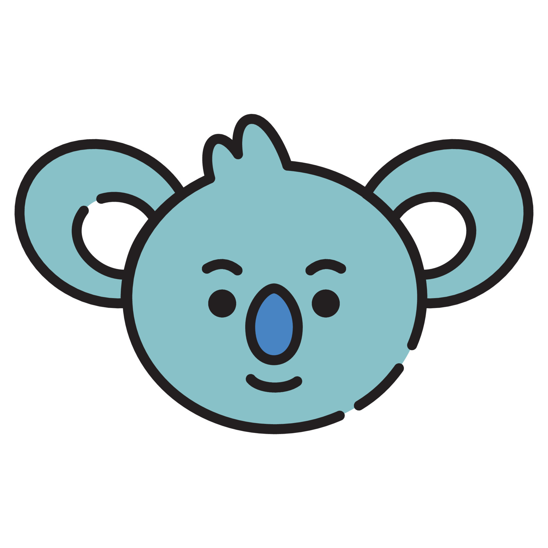 Icon Koya Character. A cute face cartoon. Suitable for smartphone wallpaper, prints, poster ...