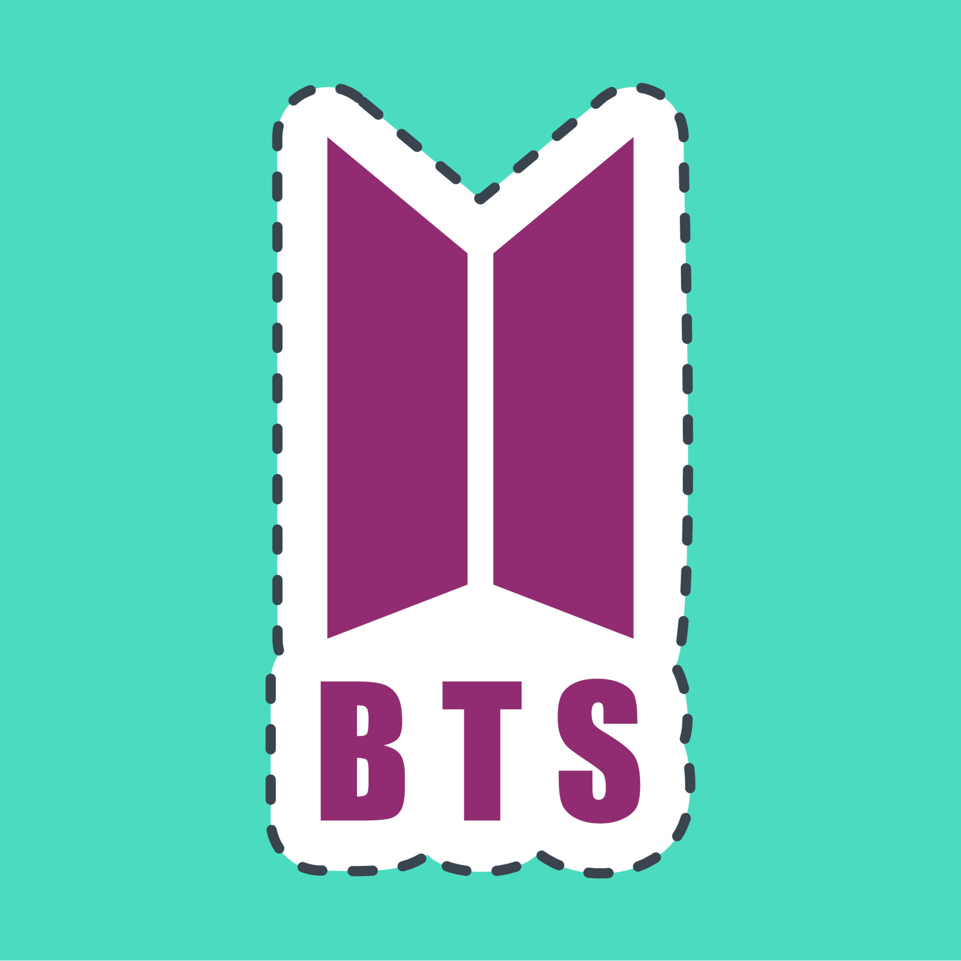 Icon Bts Character. A cute face cartoon. Suitable for smartphone wallpaper, prints, poster ...