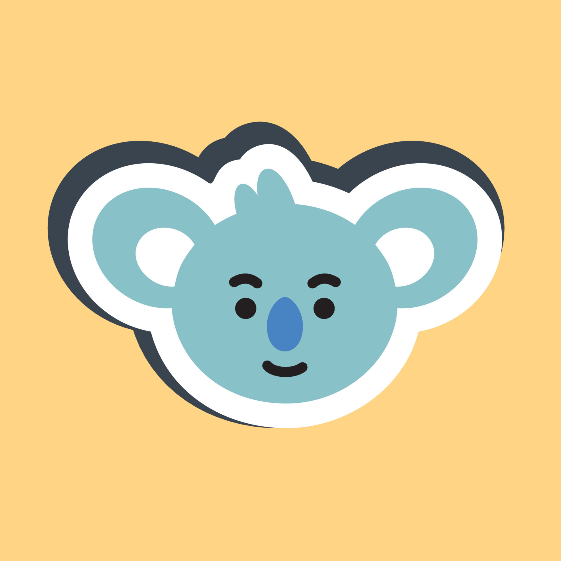 icono de personaje koya. una caricatura de cara linda. adecuado para papel tapiz de teléfonos ...