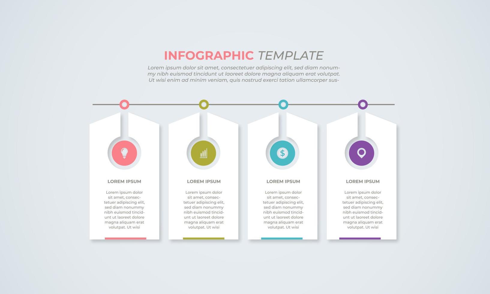infographic design with 4 steps for data visualization, diagram, annual ...