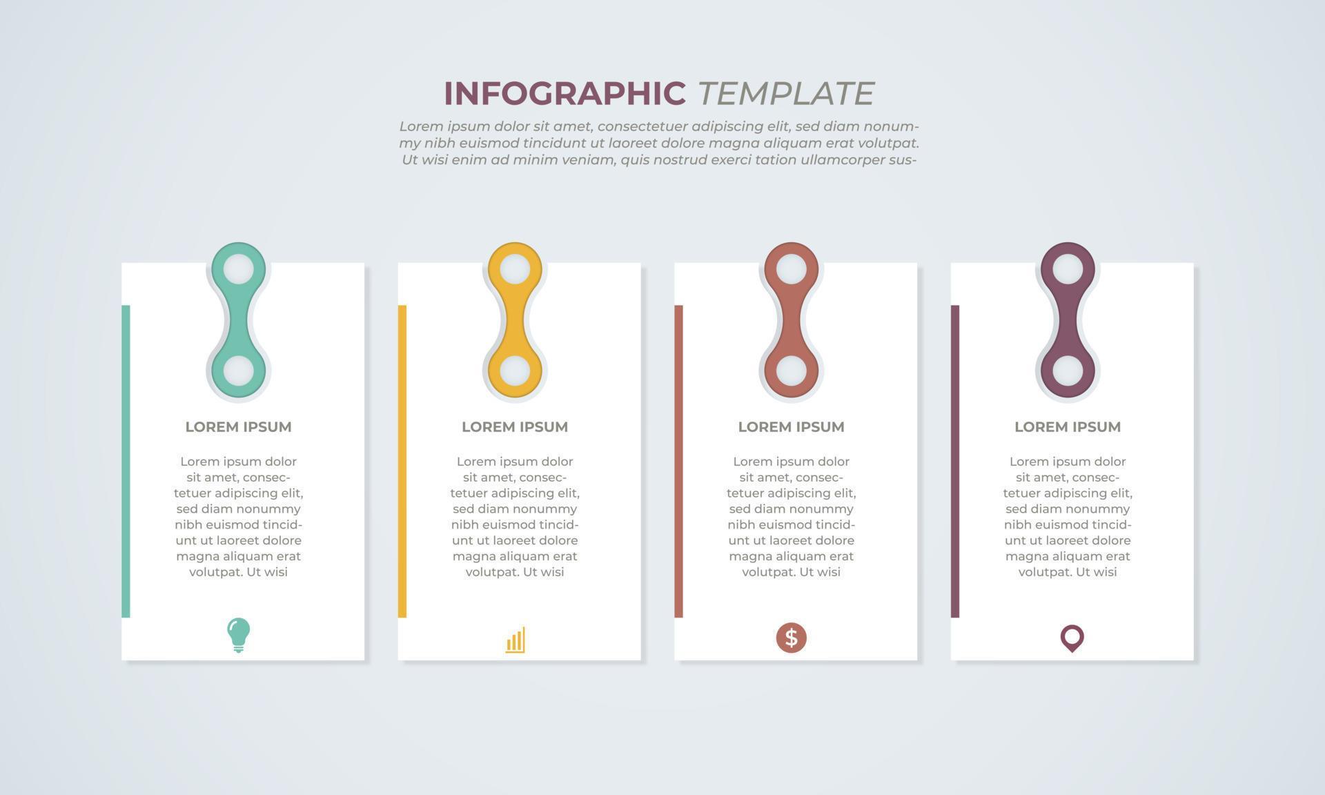infographic design with 4 steps for data visualization, diagram, annual ...