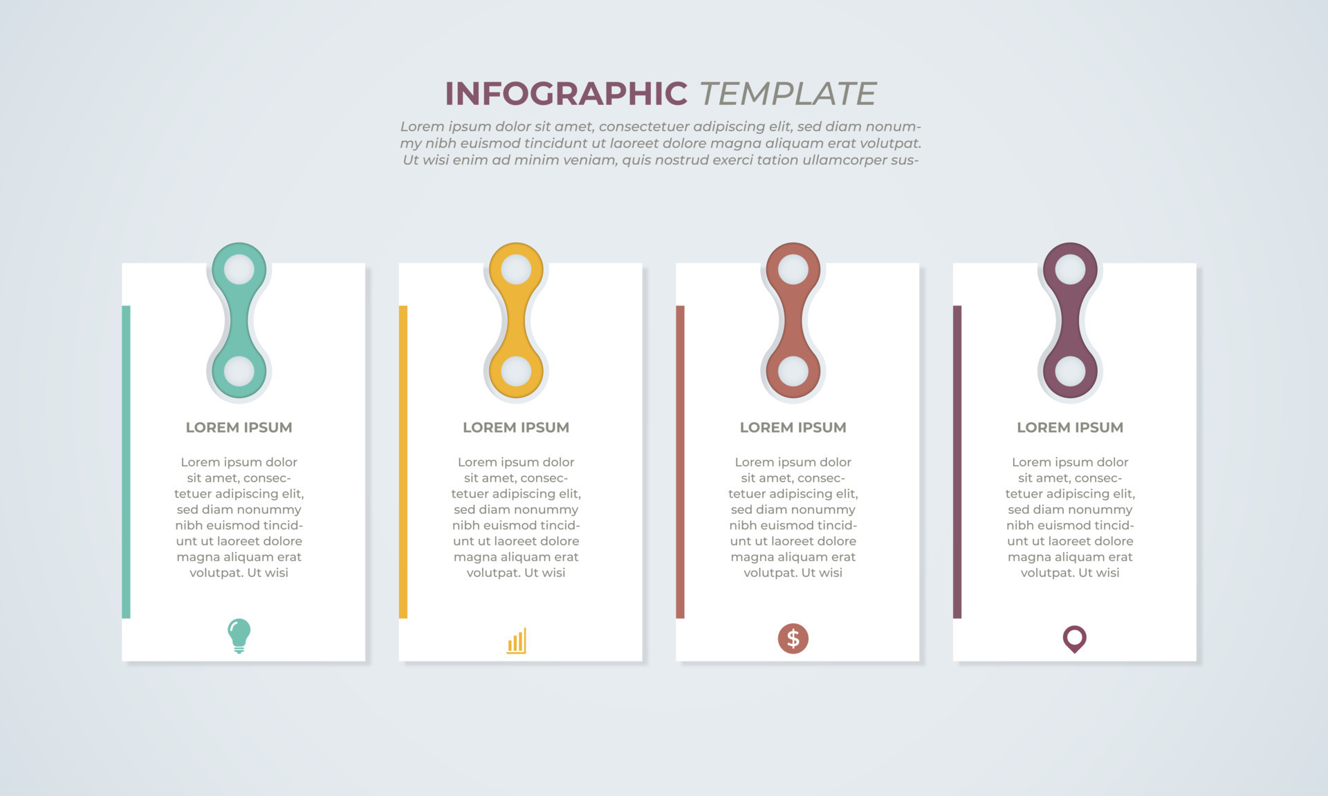 infographic design with 4 steps for data visualization, diagram, annual ...