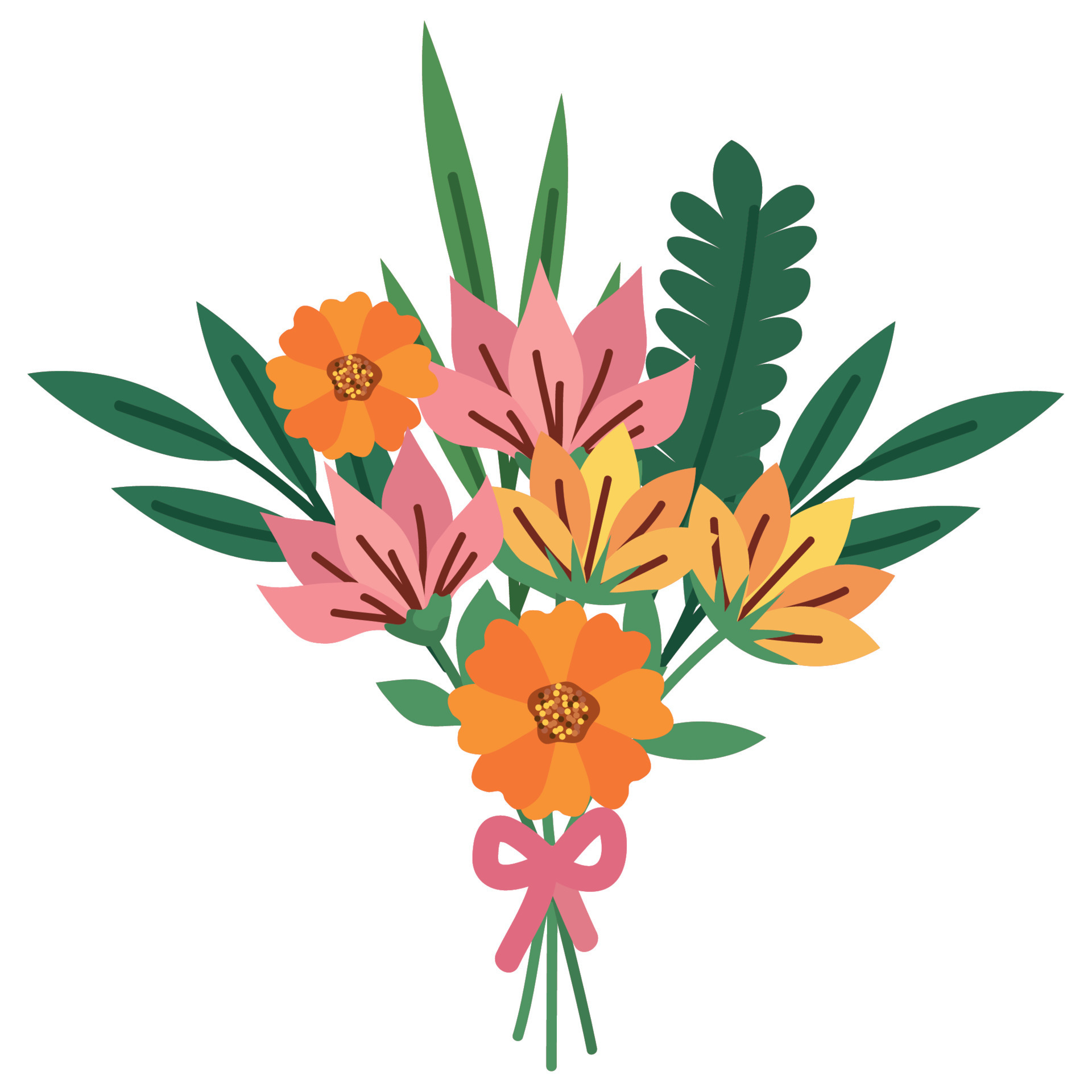 spring flowers bouquet decorative 11375915 Vector Art at Vecteezy