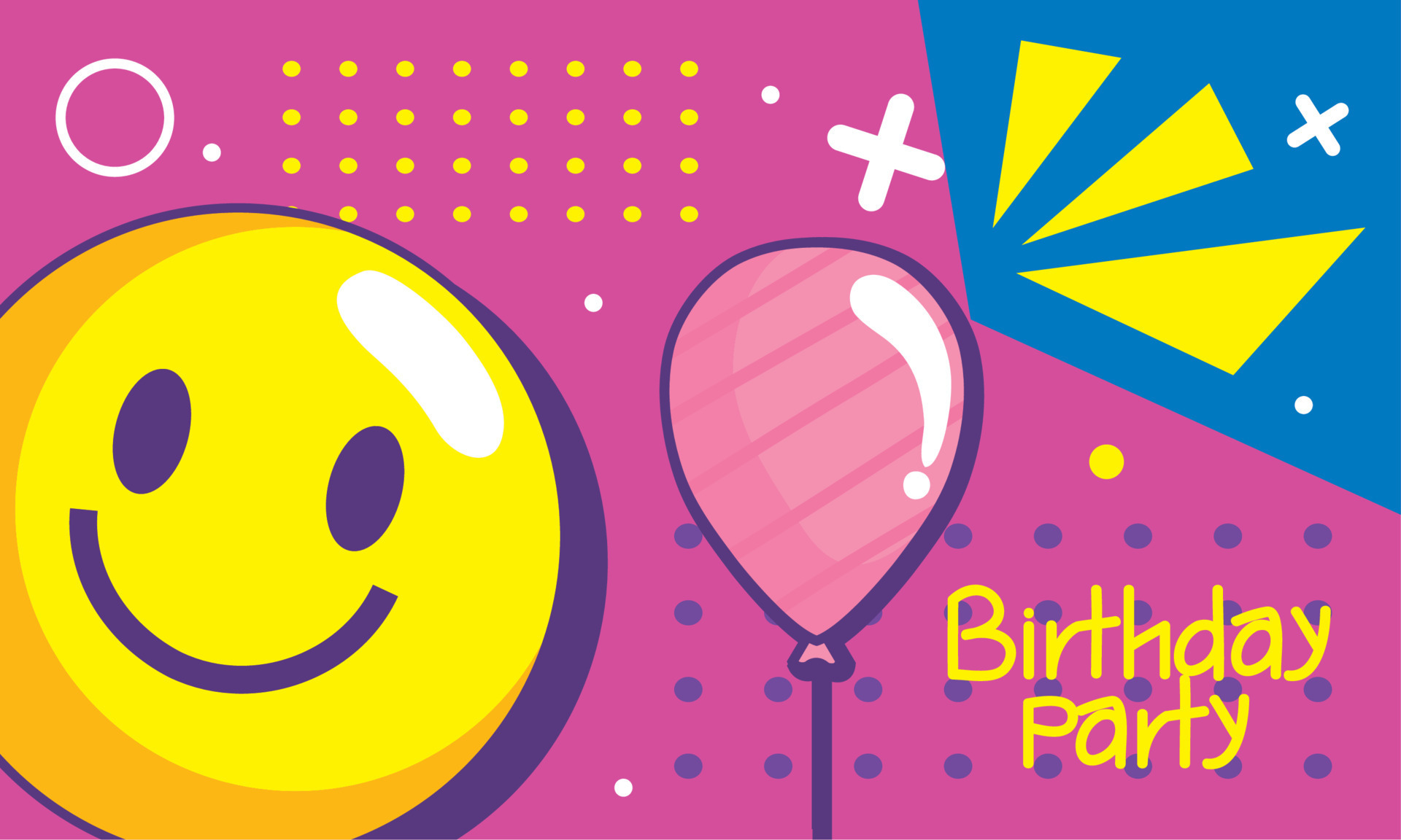 Birthday Party With Emoji And Balloon Helium 11376133 Vector Art At Vecteezy