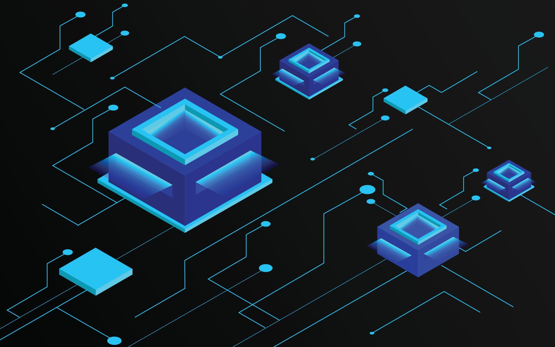 isometric technology 3d design. Abstract futuristic cubes design and ...