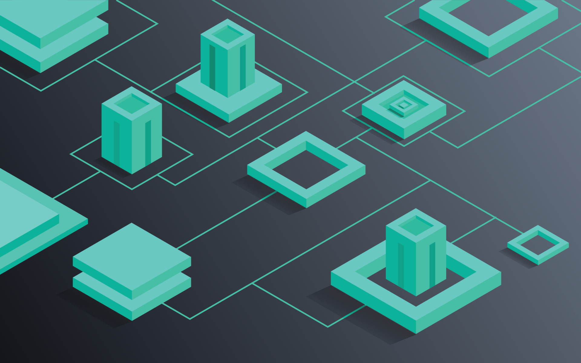 Isometric Technology 3d Design Abstract Futuristic Cubes Design And Different Geometric Shapes