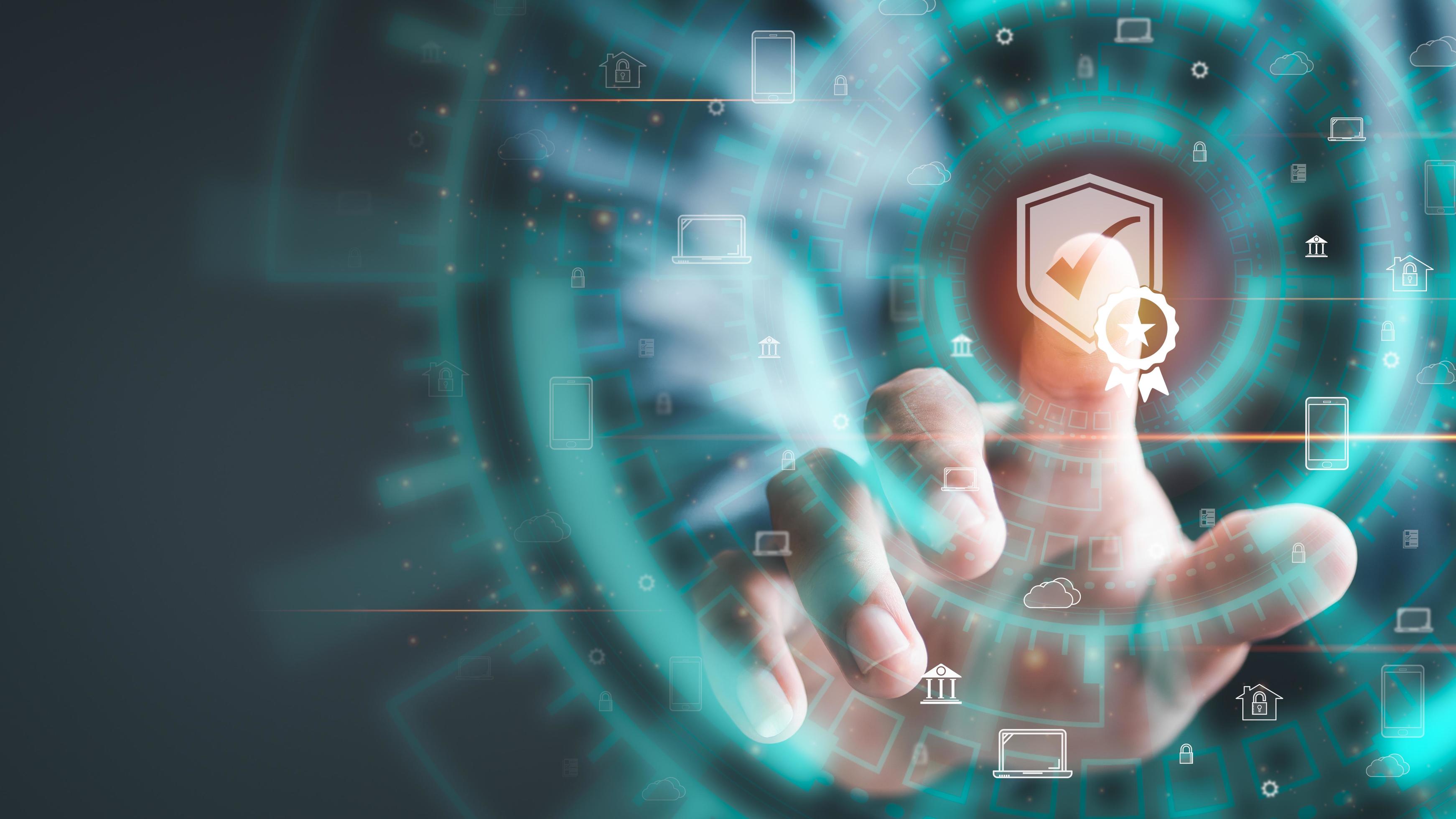 Approved cybersecurity and login authentication With AI database technology, business people use ...