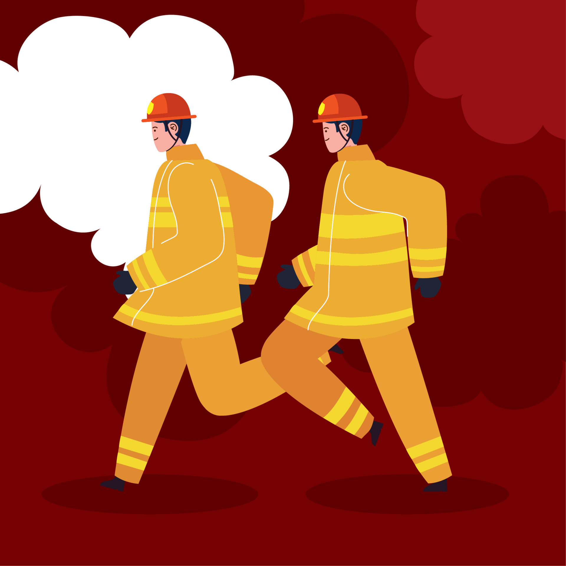 firefighters professionals running 11379072 Vector Art at Vecteezy