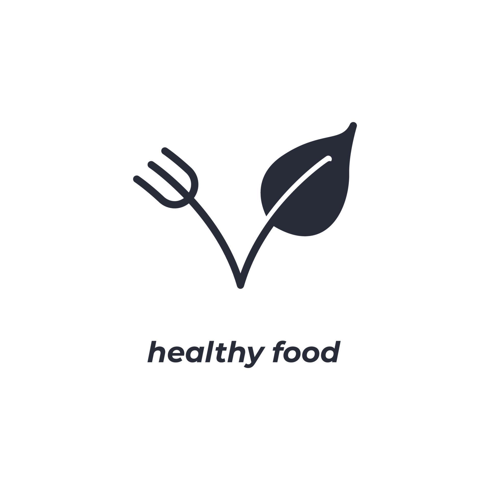 Vector sign of healthy food symbol is isolated on a white background ...