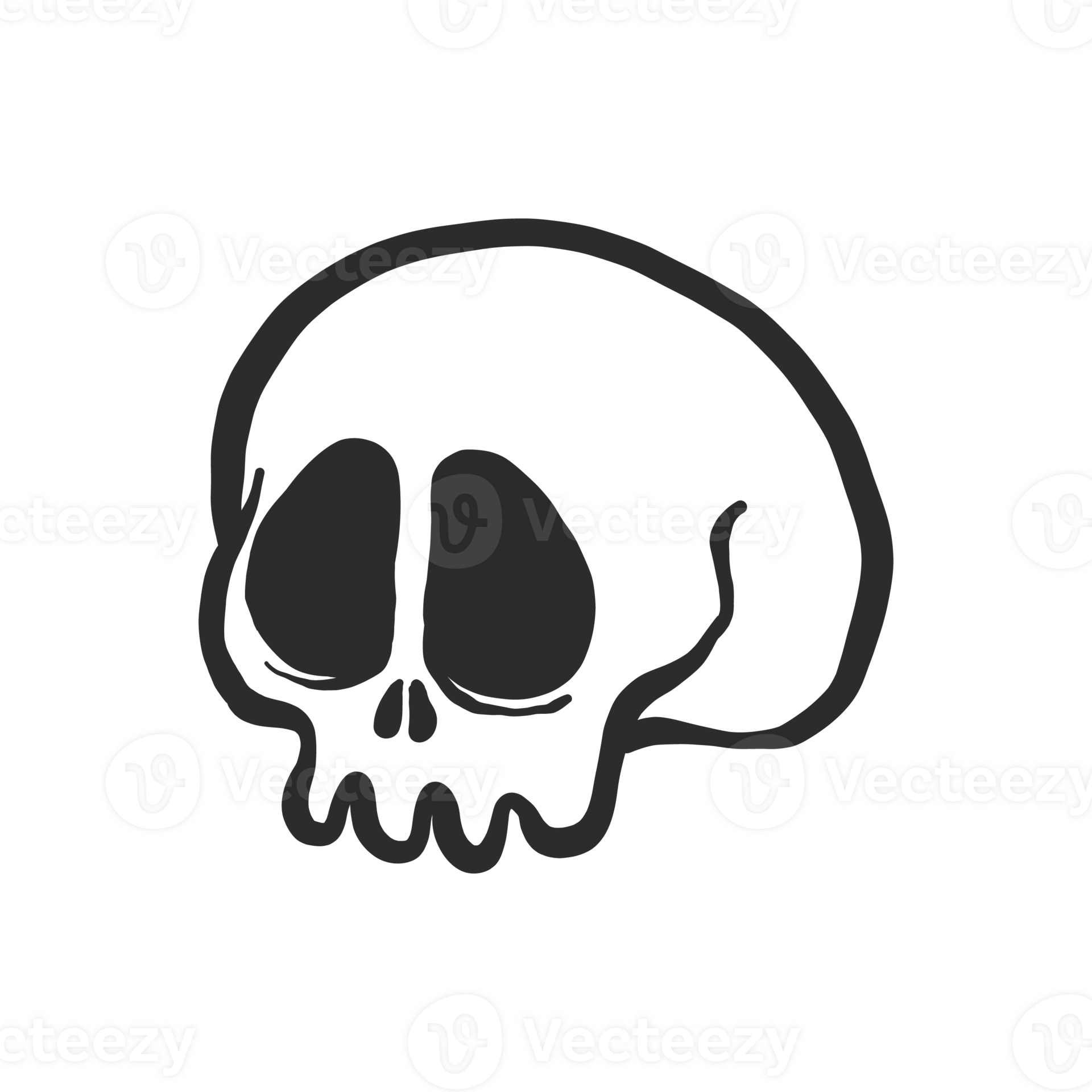 Skull Hand Drawn Line Art Illustration 11381549 Png