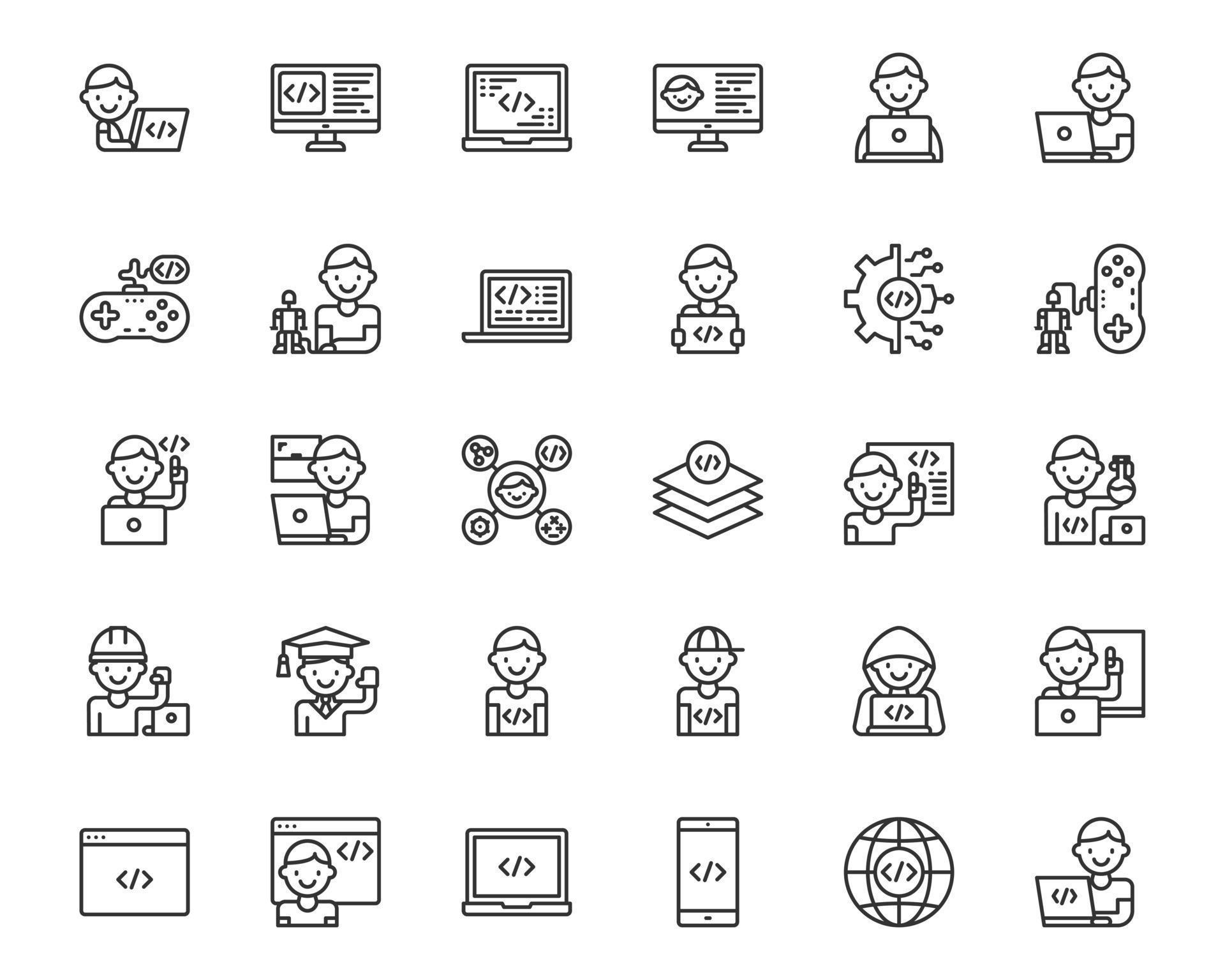 kids coding icon vector , studying, game, development, robotics ...