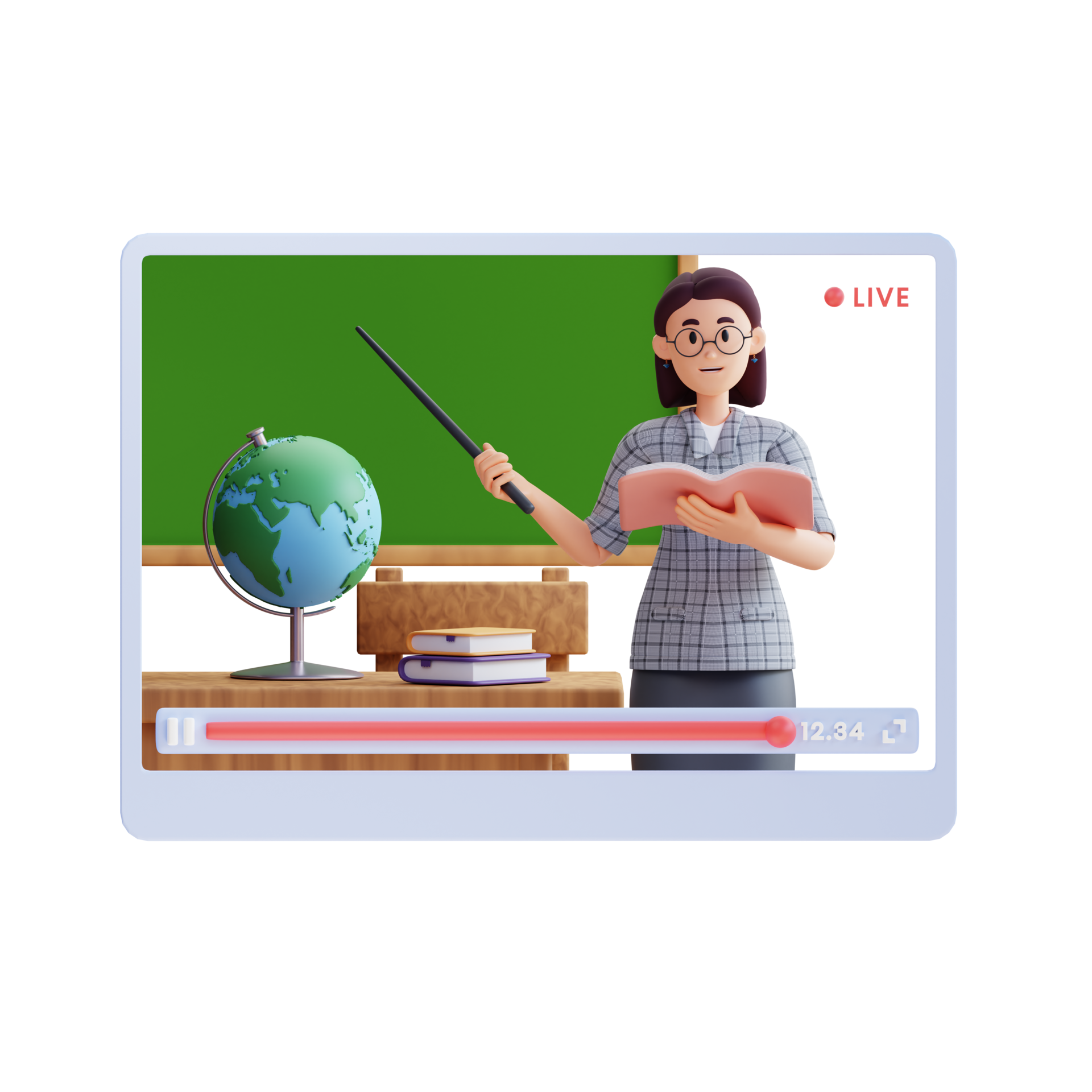 Profesora Enseñando En Línea Ilustración De Personajes 3d 11381898 Png