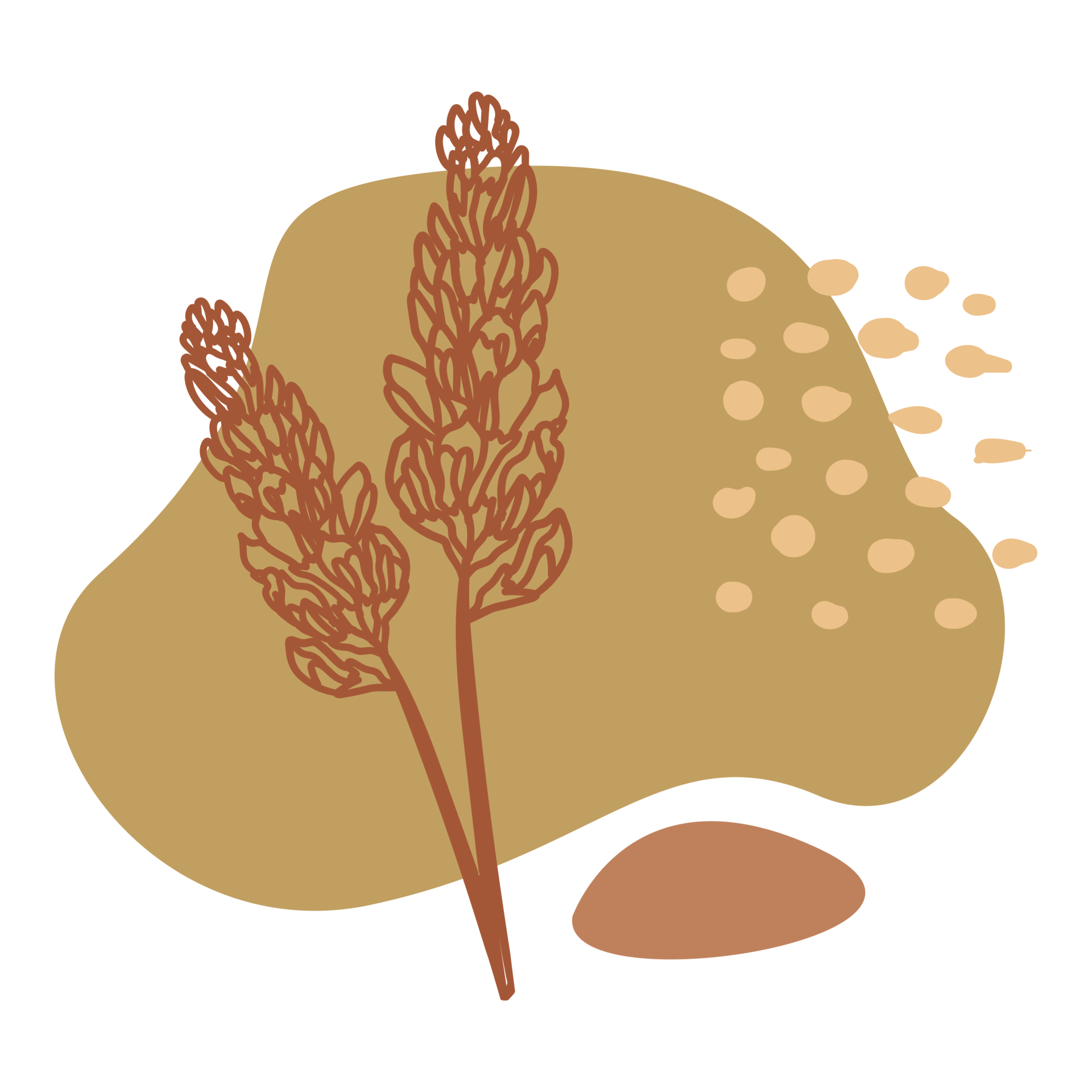 Aesthetic Boho Blob Shape And Outline Flower 11382392 Png