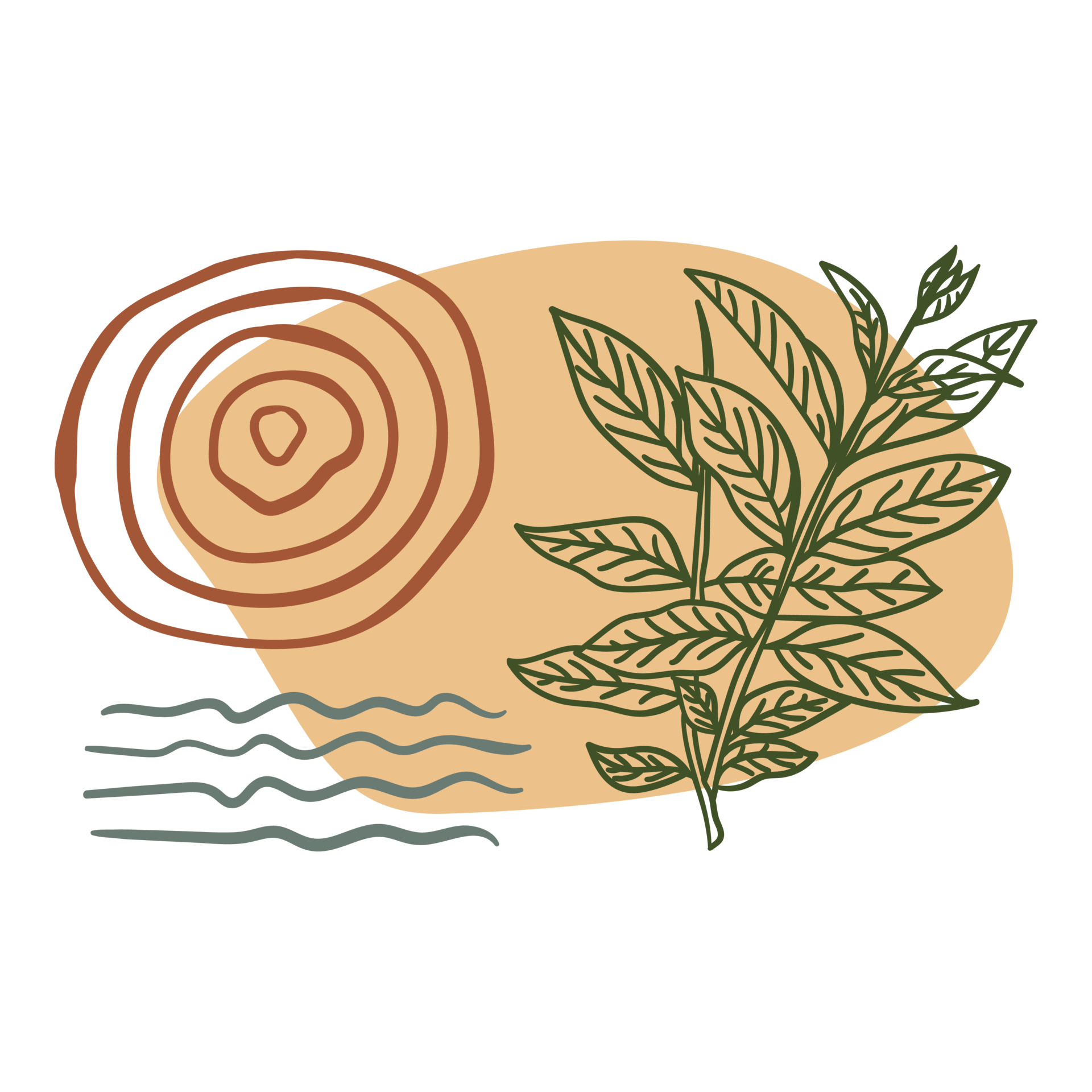 Aesthetic Boho Blob Shape And Outline Flower 11382399 Png