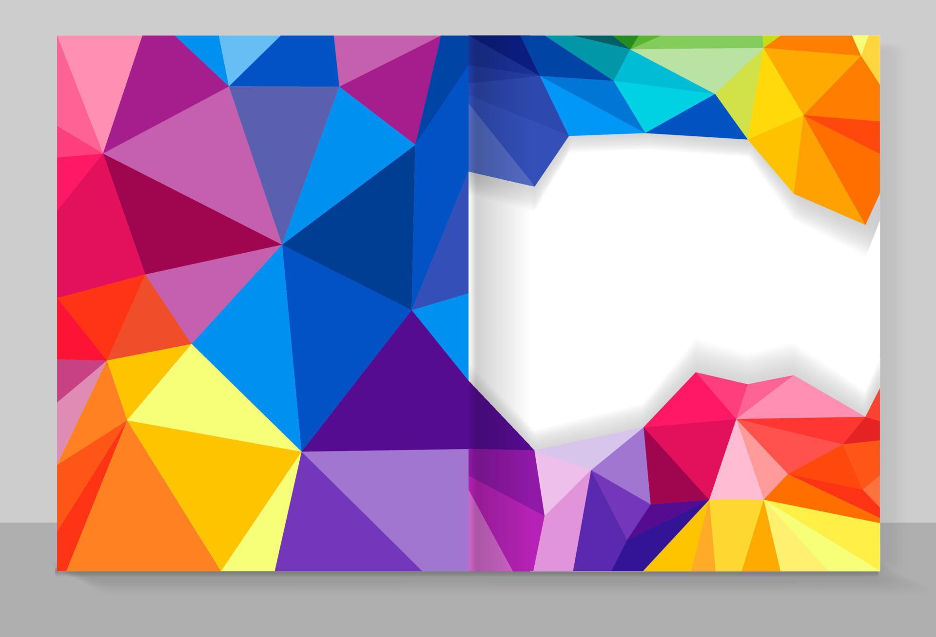 Cover copybook with triangle pattern, abstract background, geometric ...