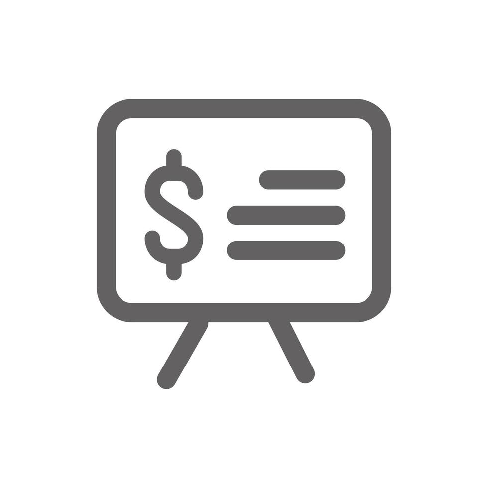 Presentation screen icon with diagram or chart. minimal line icons, perfect for web design or ...