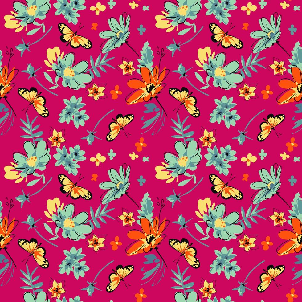 Floral Seamless vector illustration pattern background. Design for use ...