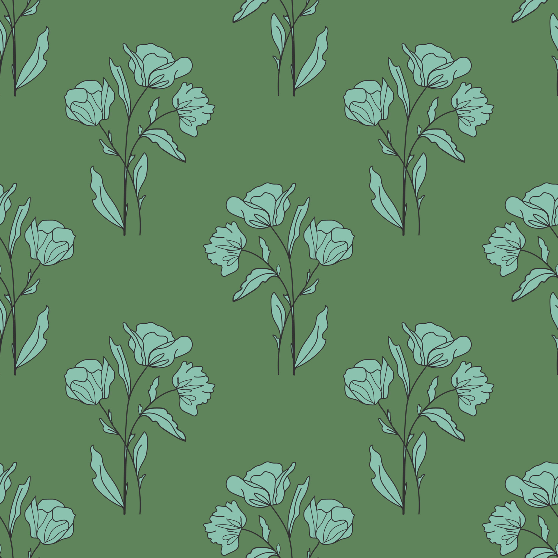 Floral Seamless vector illustration pattern background. Design for use ...
